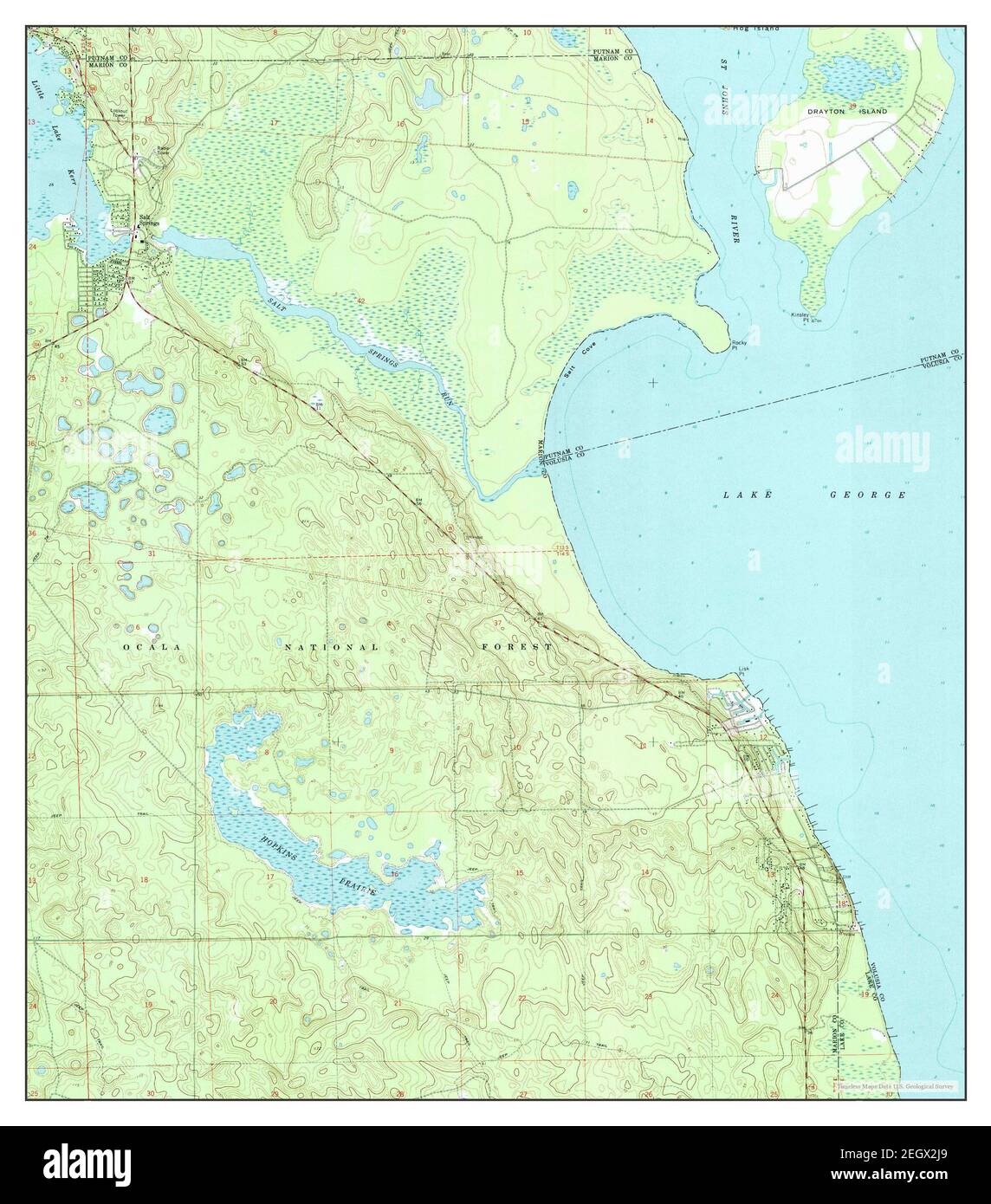 Salt Springs, Florida, map 1970, 1:24000, United States of America by ...