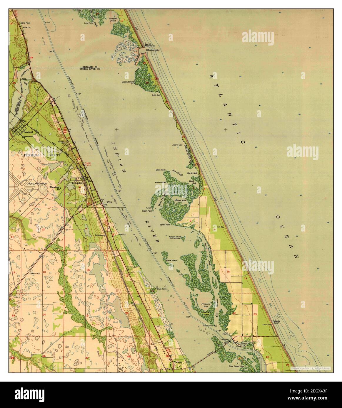 Sebastian, Florida, map 1951, 1:24000, United States of America by ...