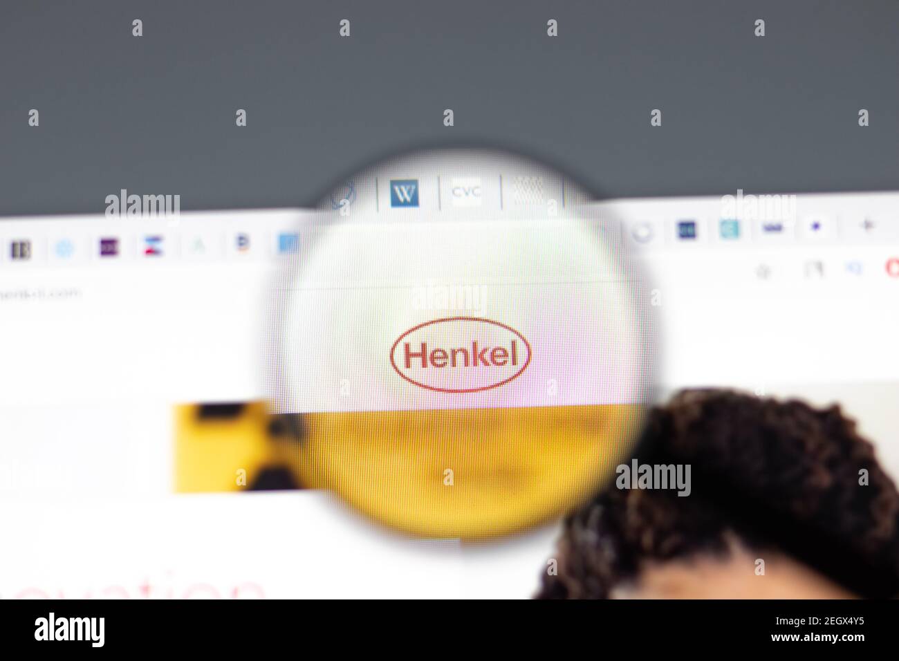 New York, USA - 15 February 2021: Henkel website in browser with ...