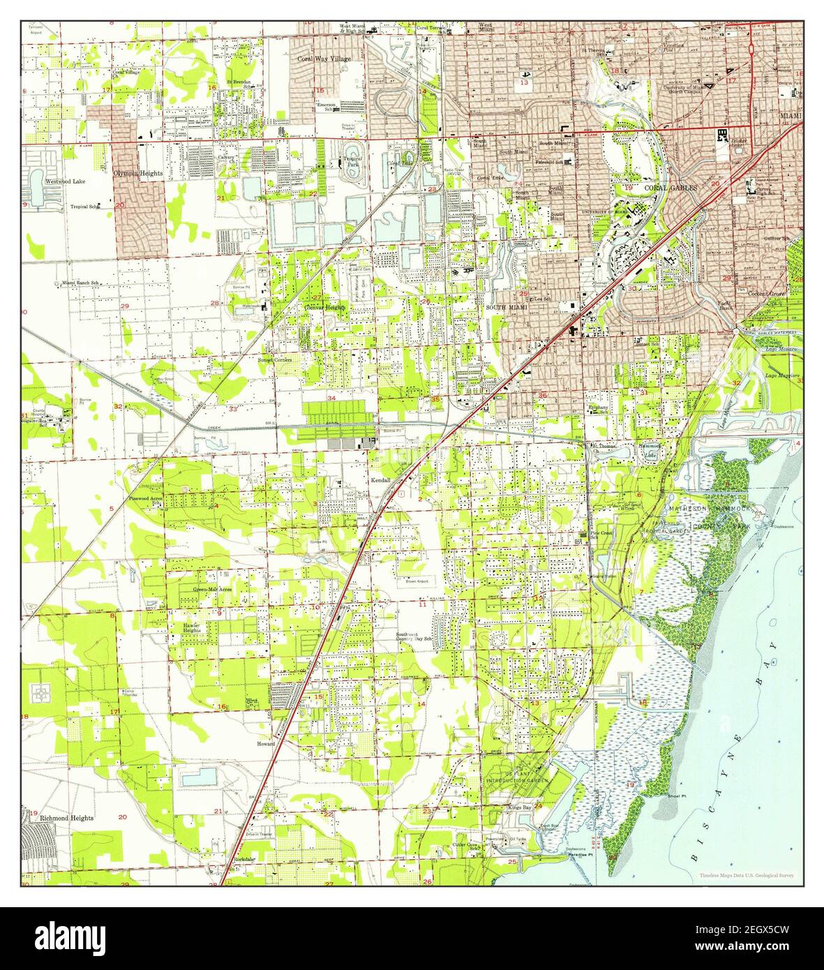 South Miami, Florida, map 1956, 1:24000, United States of America by ...