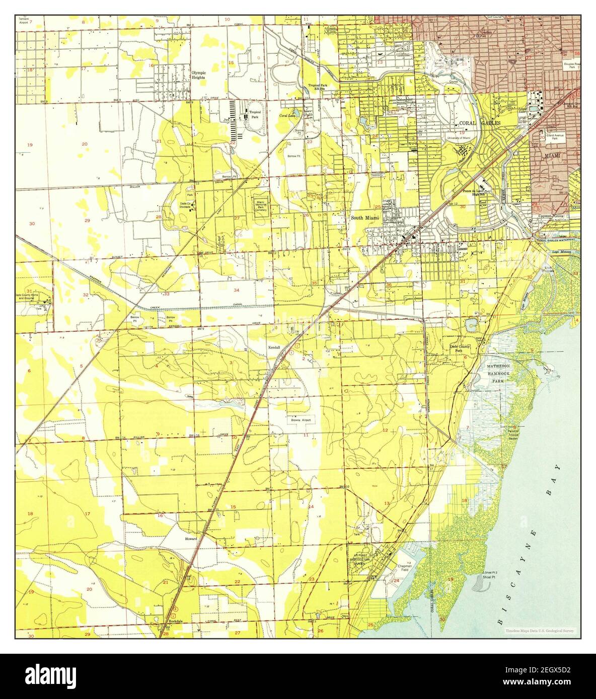 South Miami, Florida, map 1950, 1:24000, United States of America by ...