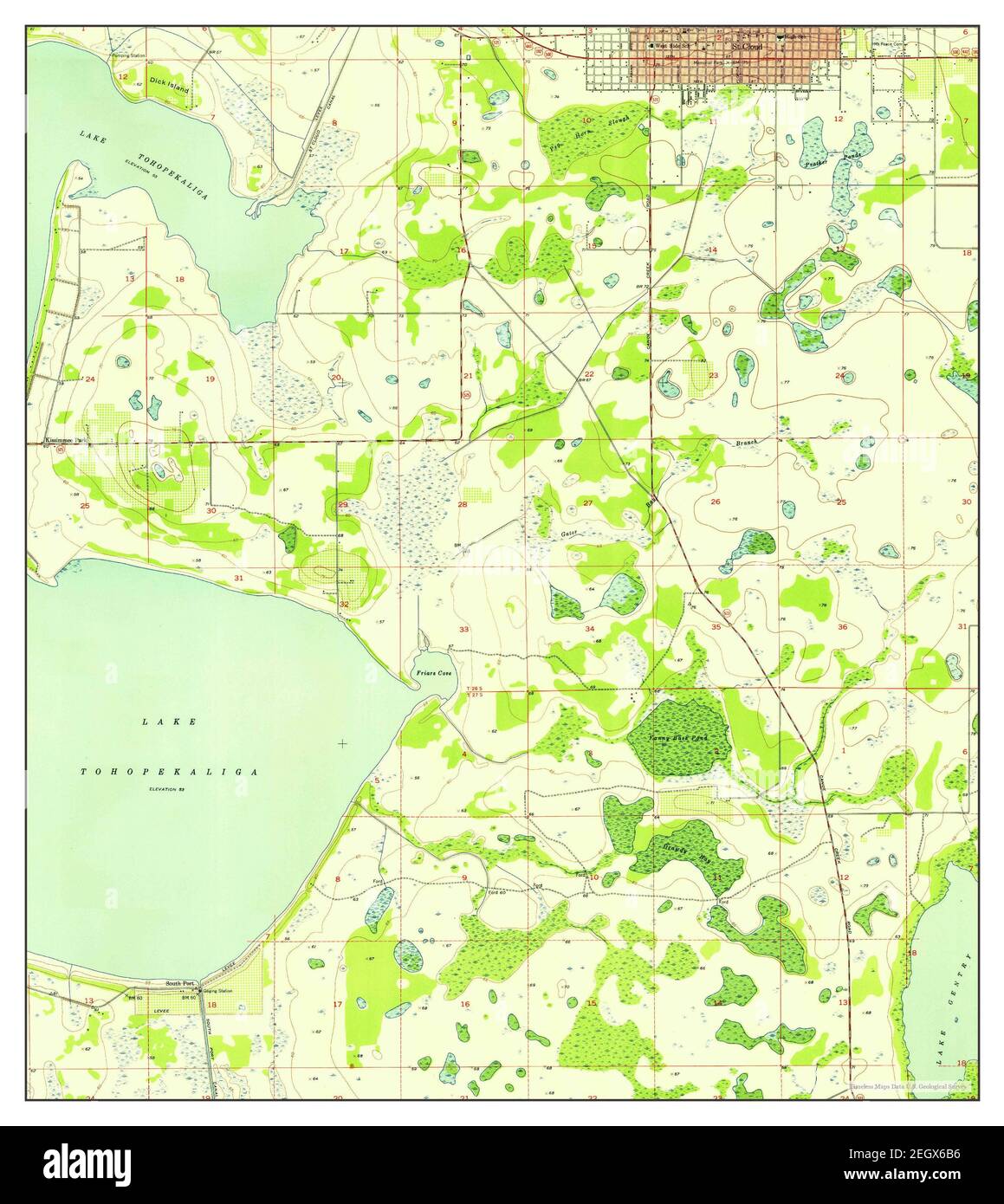 St Cloud South, Florida, map 1953, 1:24000, United States of America by ...