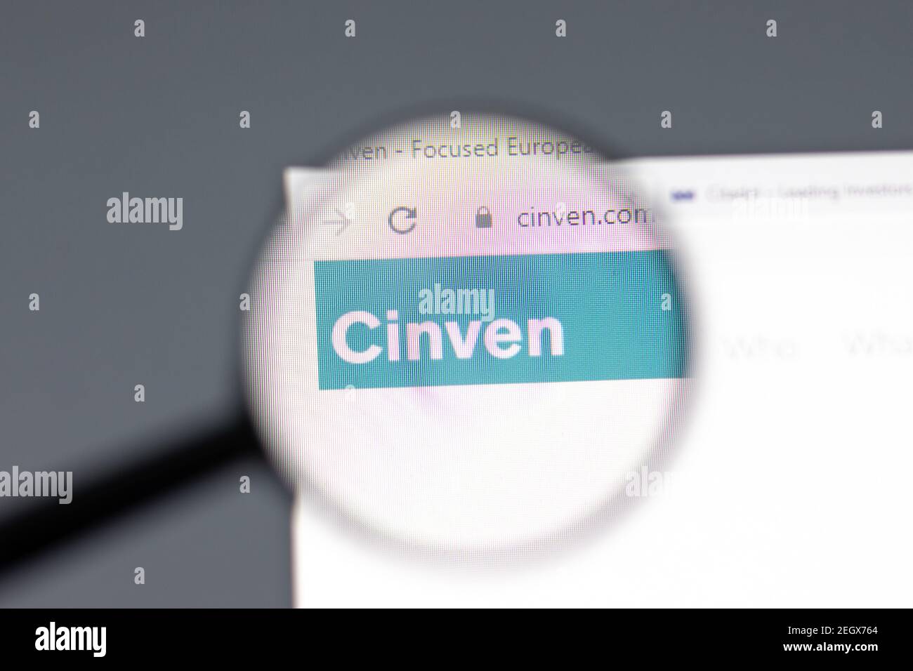 New York, USA - 15 February 2021: Cinven website in browser with ...