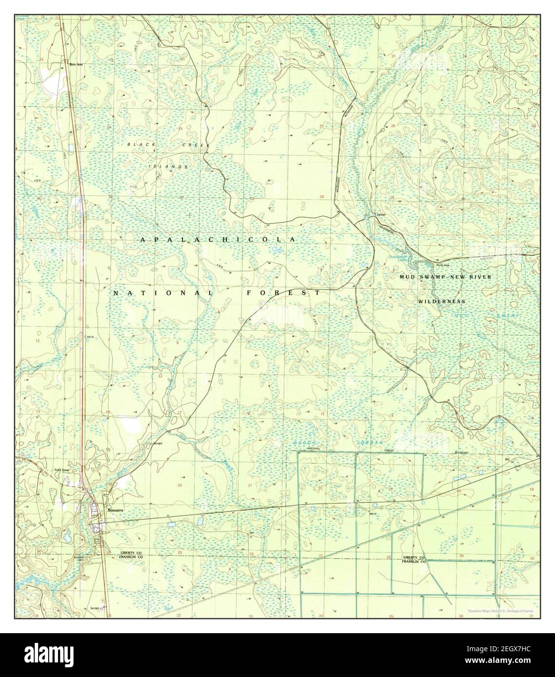 Sumatra, Florida, map 1990, 1:24000, United States of America by ...