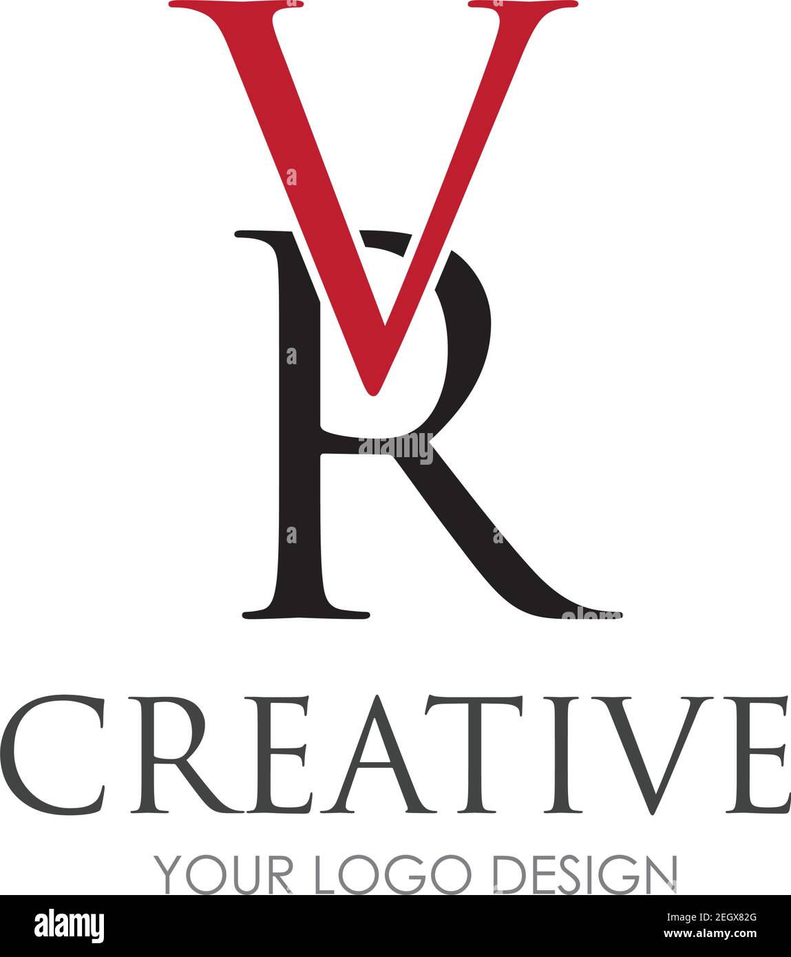 VR Letter Logo Design with Creative Modern Trendy Stock Vector Image ...