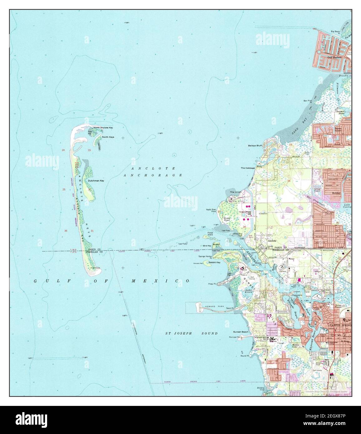 Tarpon Springs, Florida, map 1973, 1:24000, United States of America by ...