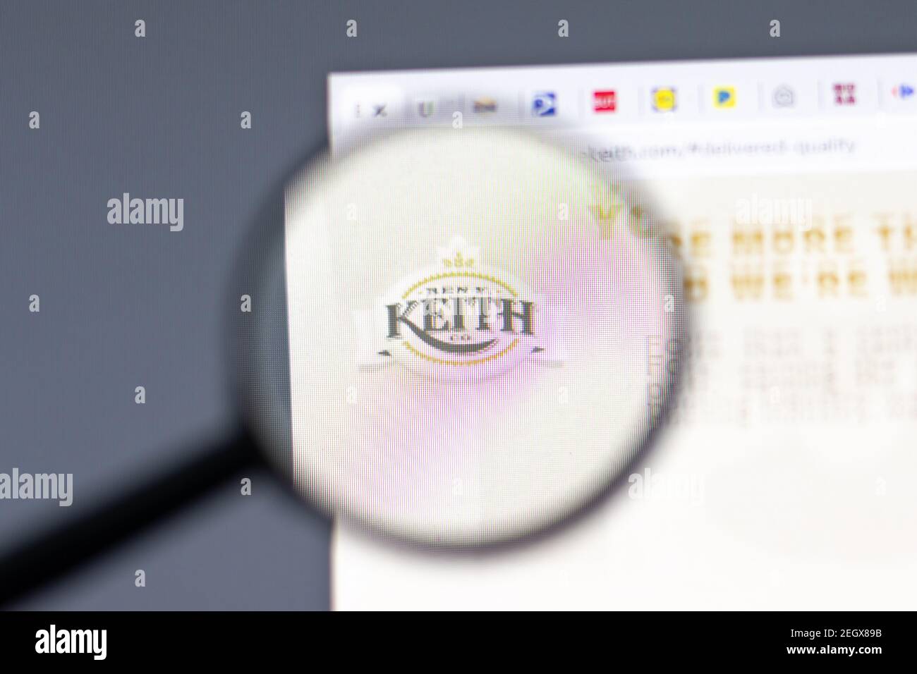 New York, USA - 15 February 2021: Ben E Keith Company website in ...