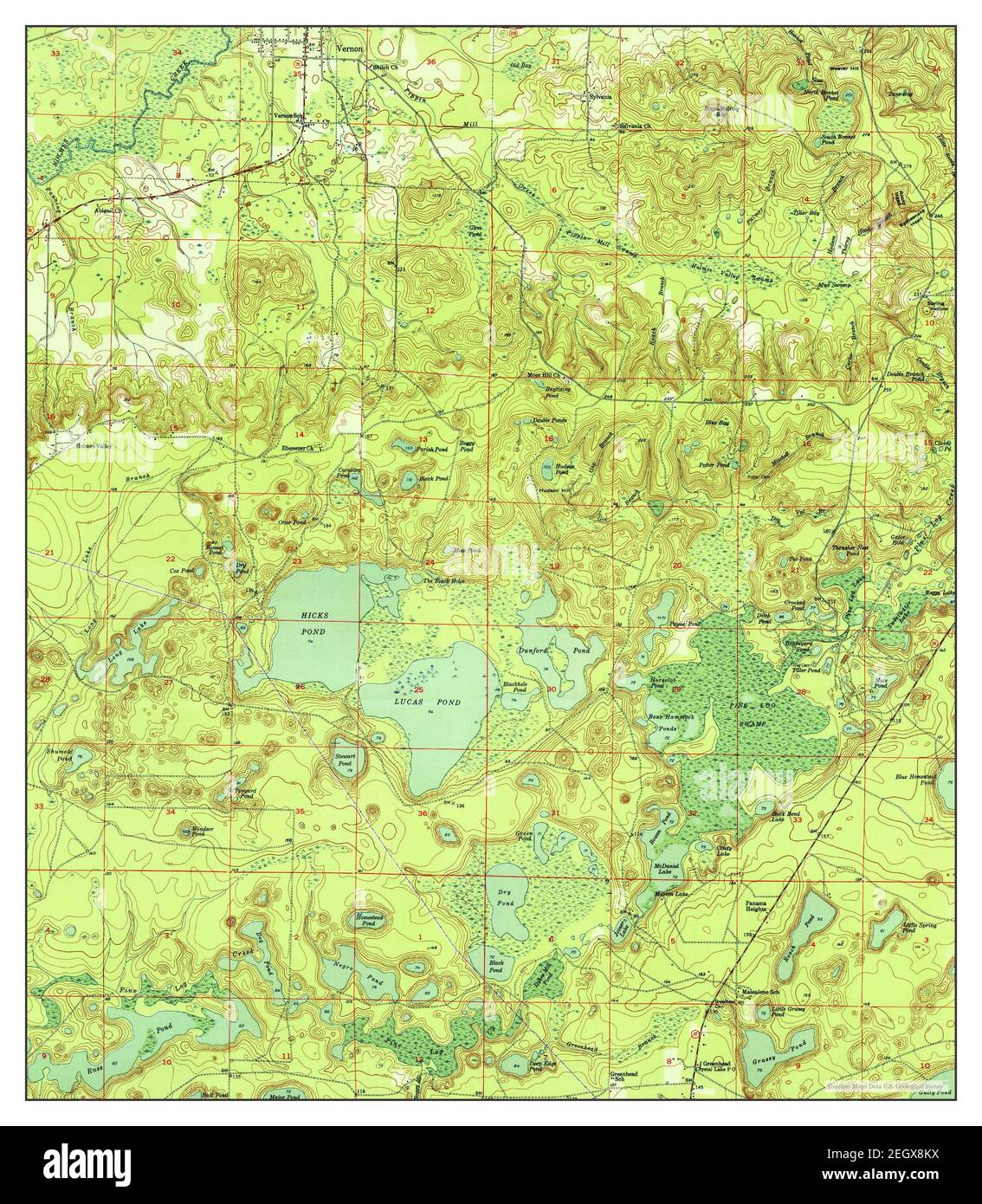 Vernon, Florida, map 1951, 1:24000, United States of America by ...
