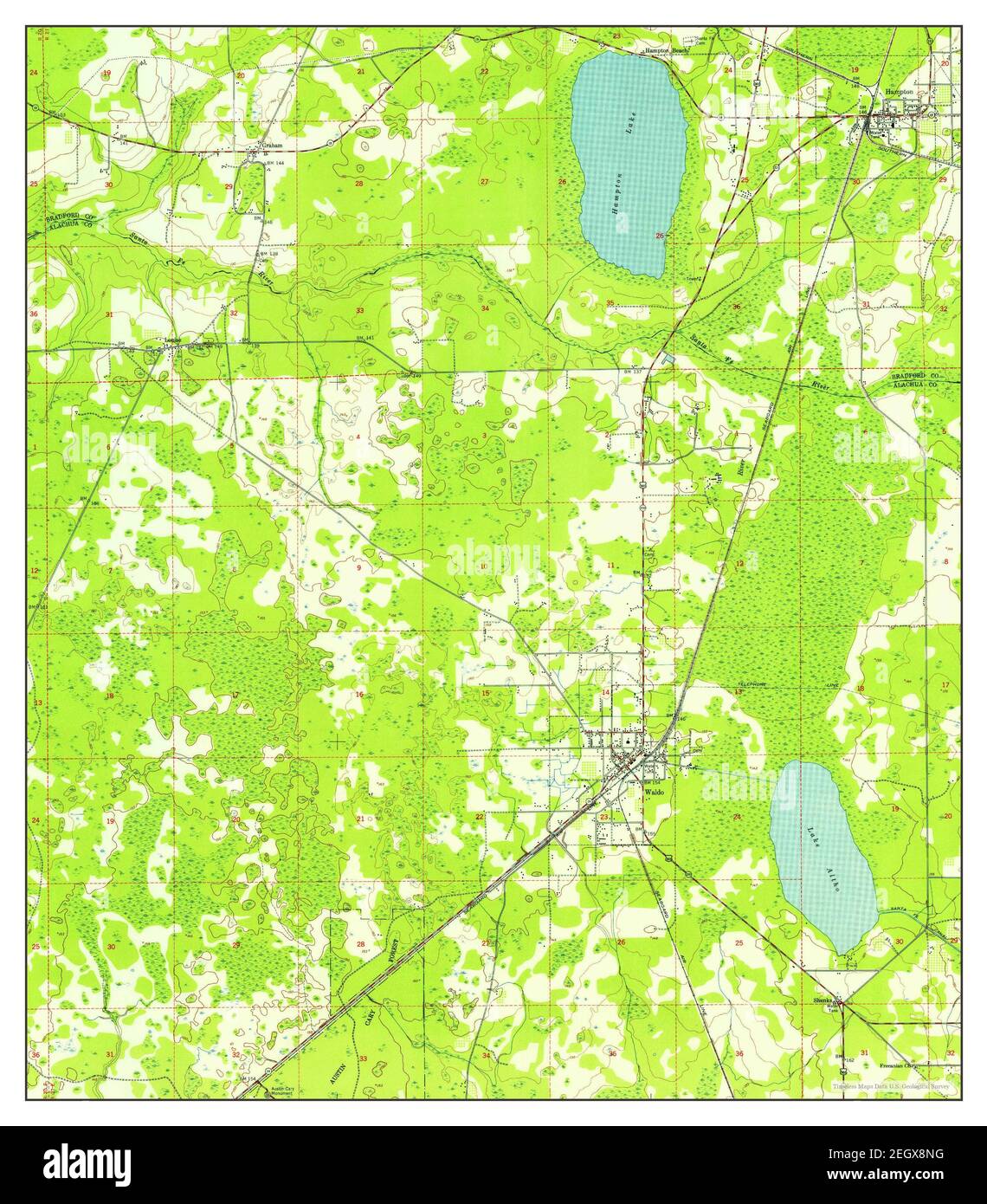 Waldo, Florida, map 1949, 1:24000, United States of America by Timeless ...