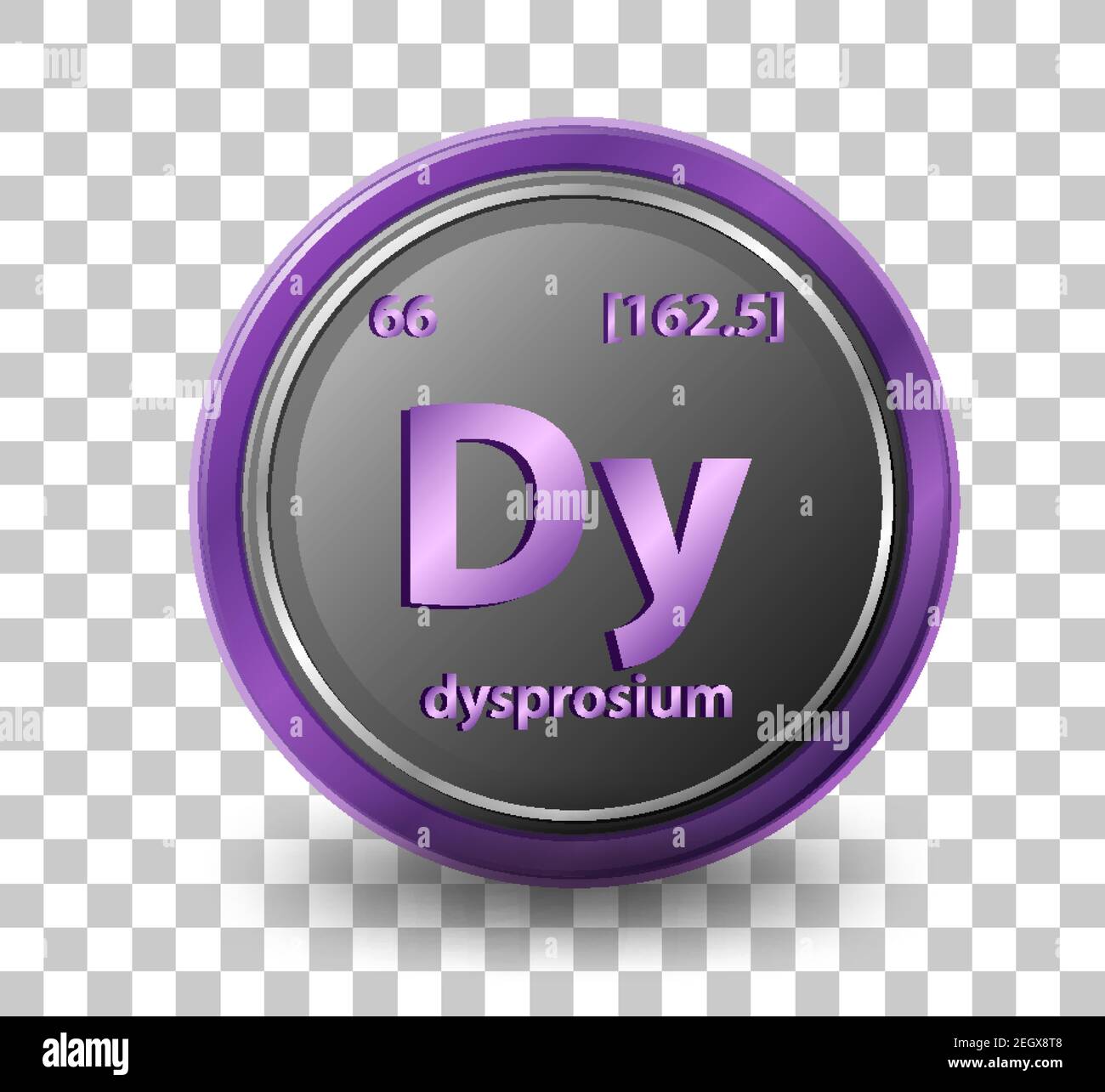Dysprosium chemical element. Chemical symbol with atomic number and ...