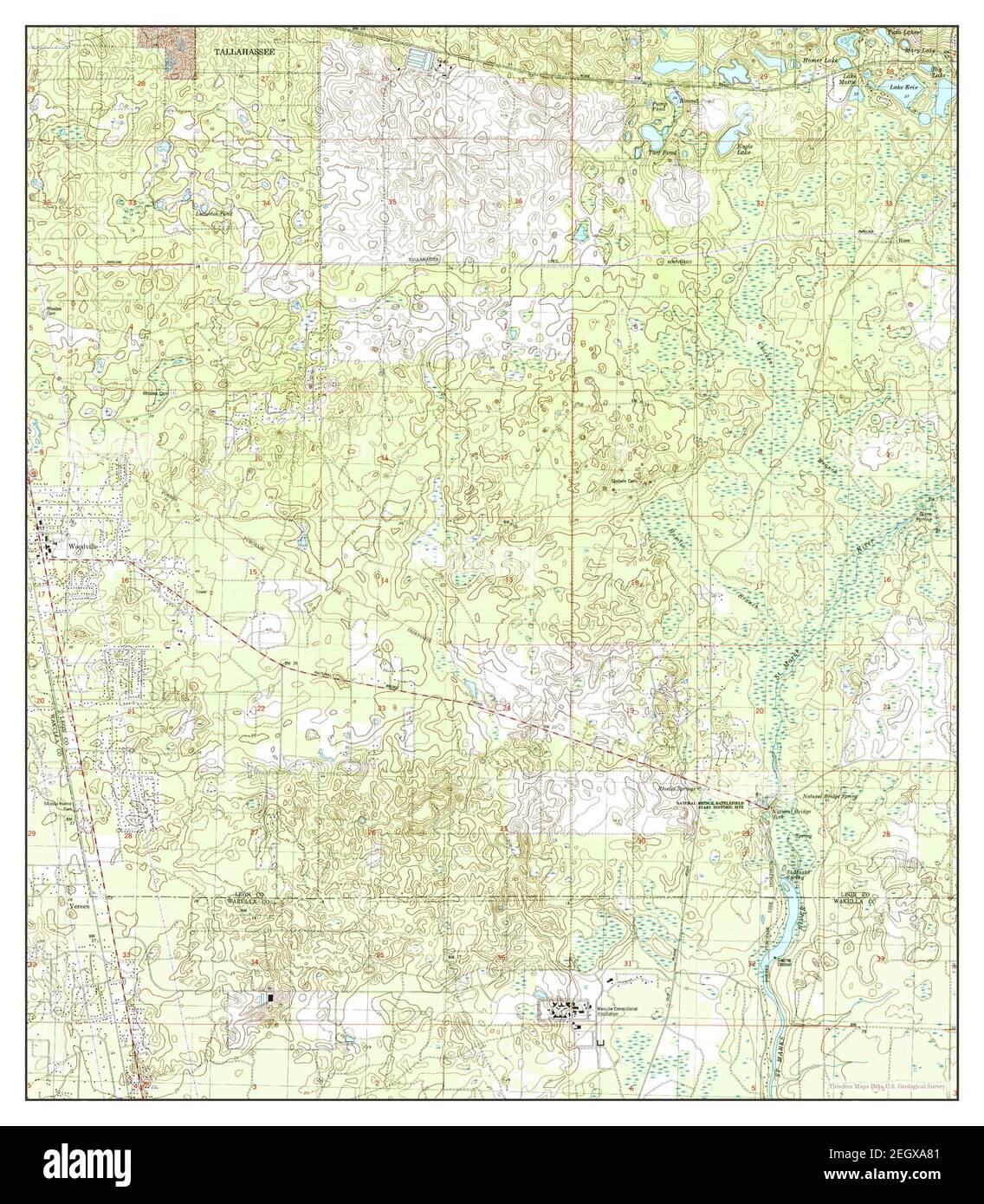 Woodville, Florida, map 1999, 1:24000, United States of America by ...