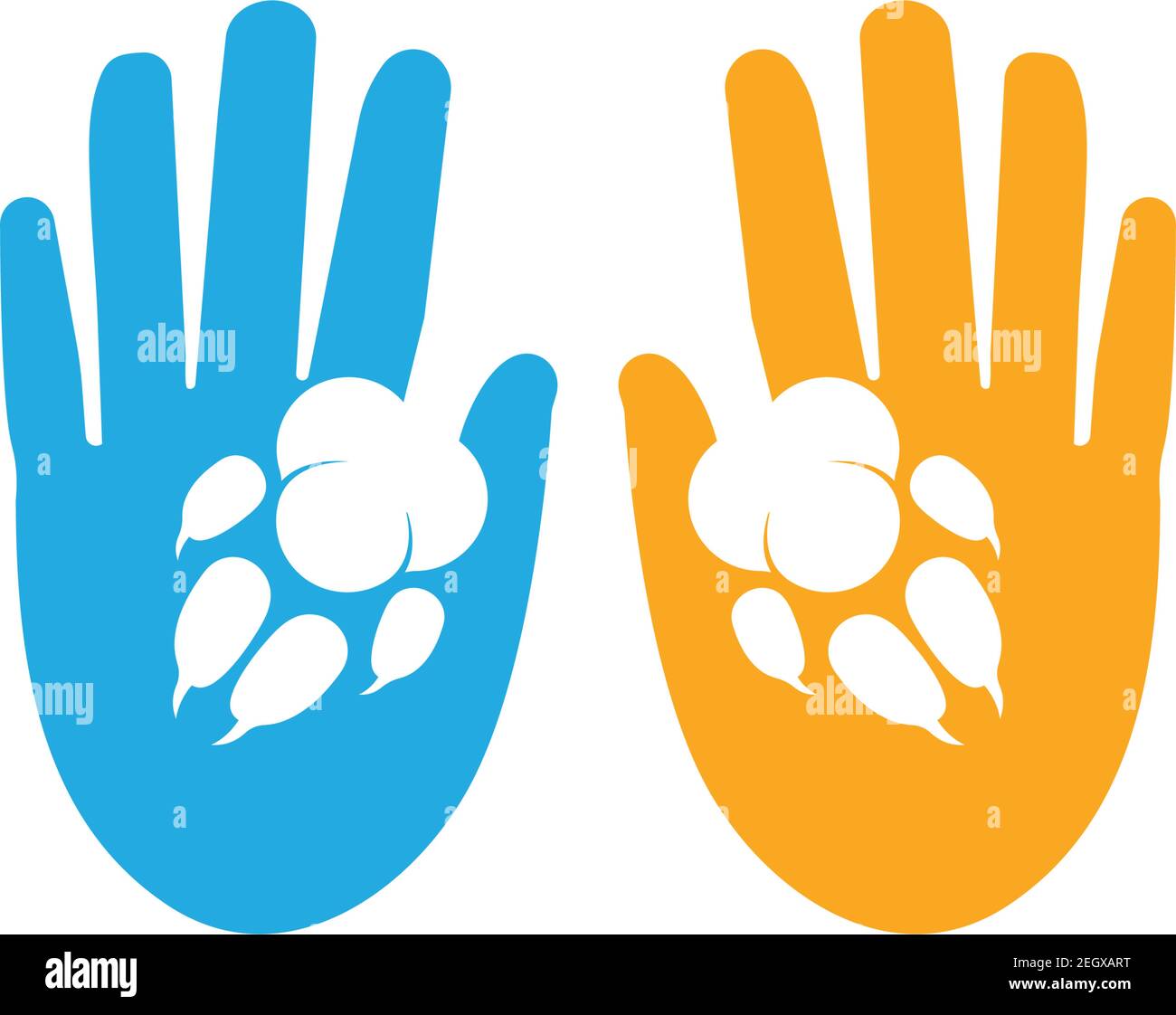 Bear paw print human hand hi-res stock photography and images - Alamy