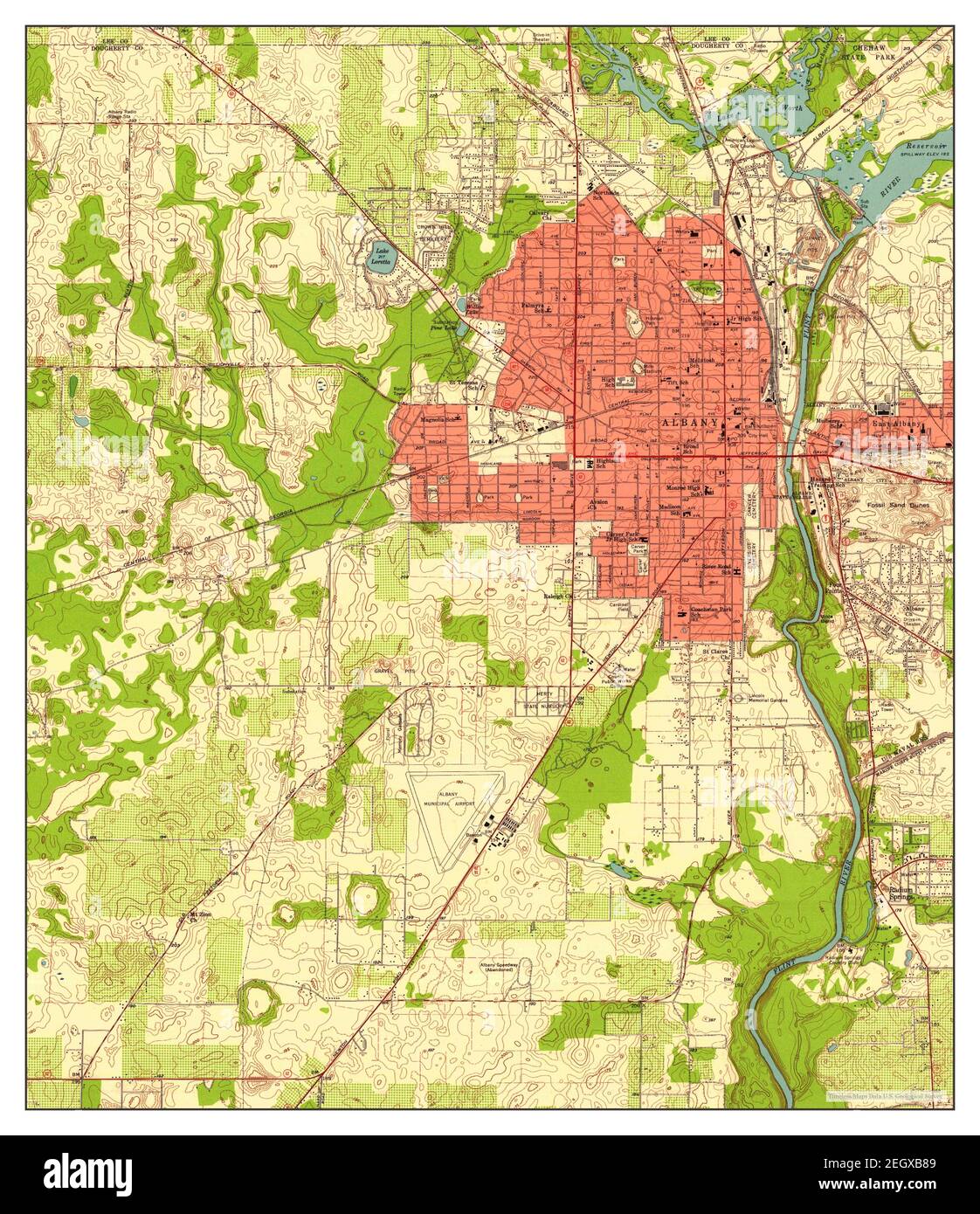 Albany West, Georgia, map 1956, 1:24000, United States of America by ...