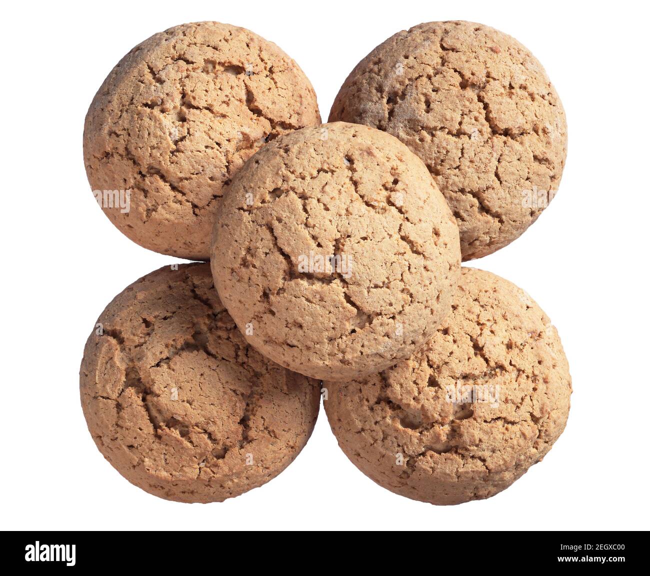 Fresh oatmeal cookies isolated on white background Stock Photo - Alamy