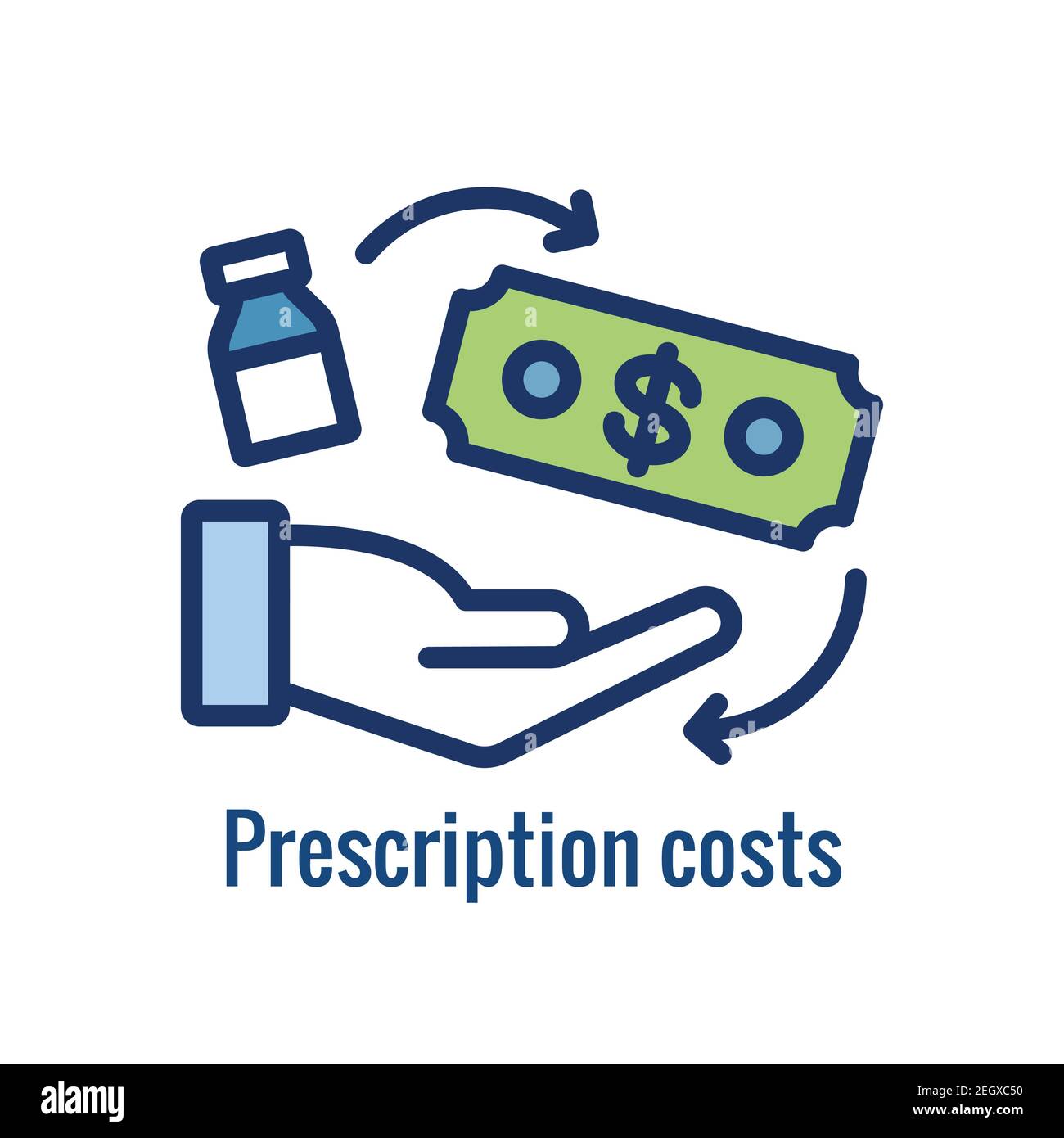 Pharmacy icon w an aspect of the pharma business - outline icon Stock ...