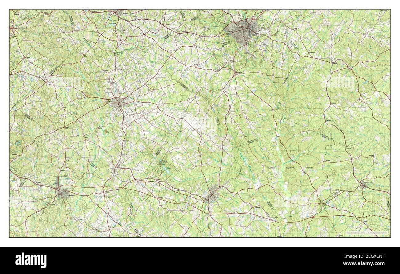 Athens, Georgia, map 1980, 1:100000, United States of America by ...