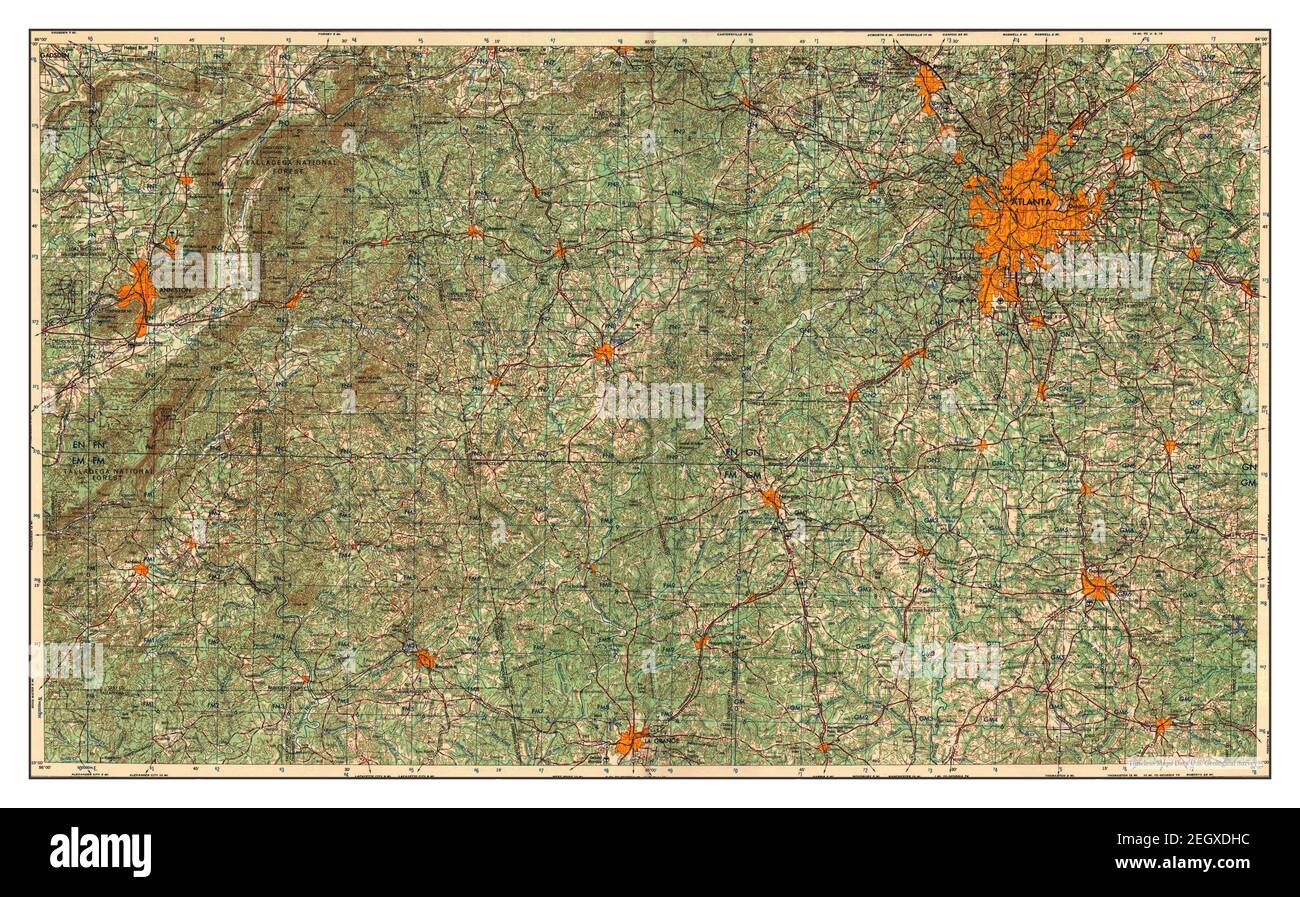 Atlanta, Georgia, map 1957, 1:250000, United States of America by ...