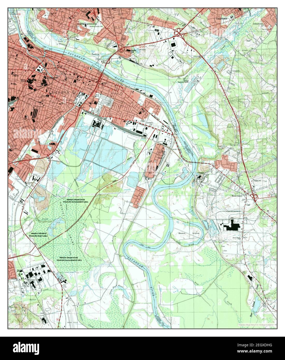 Augusta East, Georgia, map 1995, 1:24000, United States of America by ...