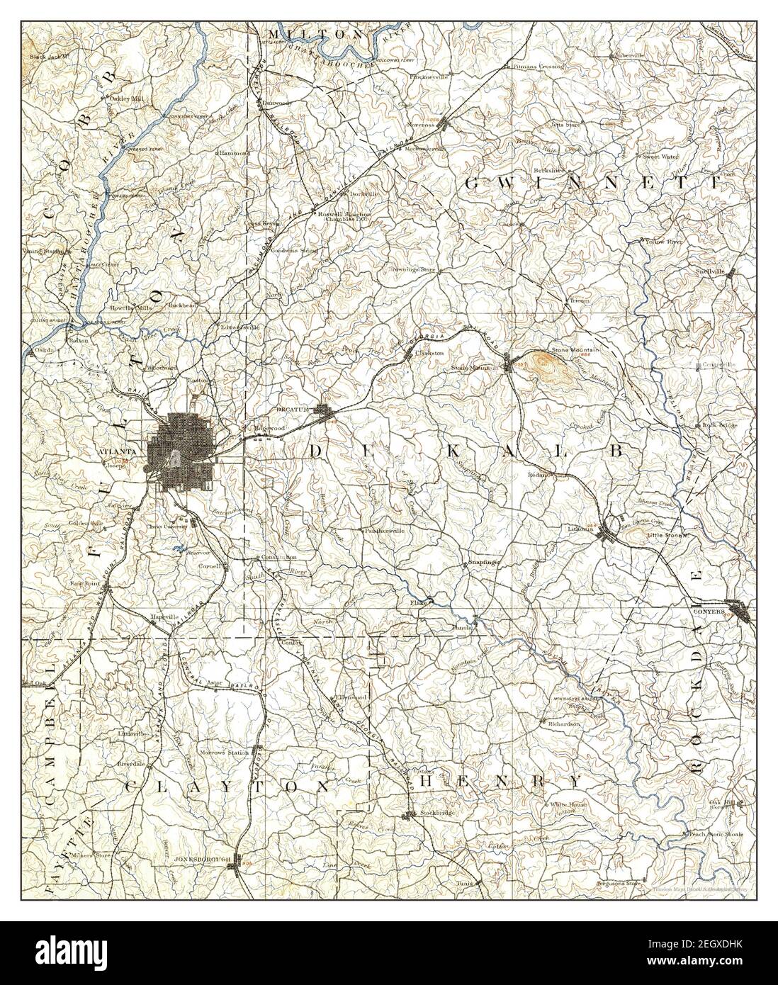 Atlanta, Georgia, map 1890, 1:125000, United States of America by ...