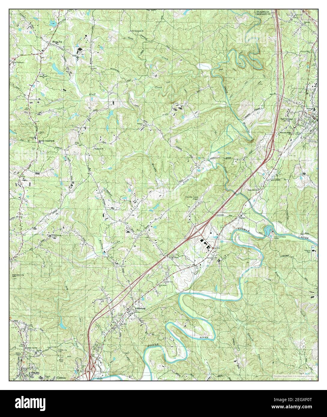 Ball Ground West, Georgia, map 1997, 1:24000, United States of America ...