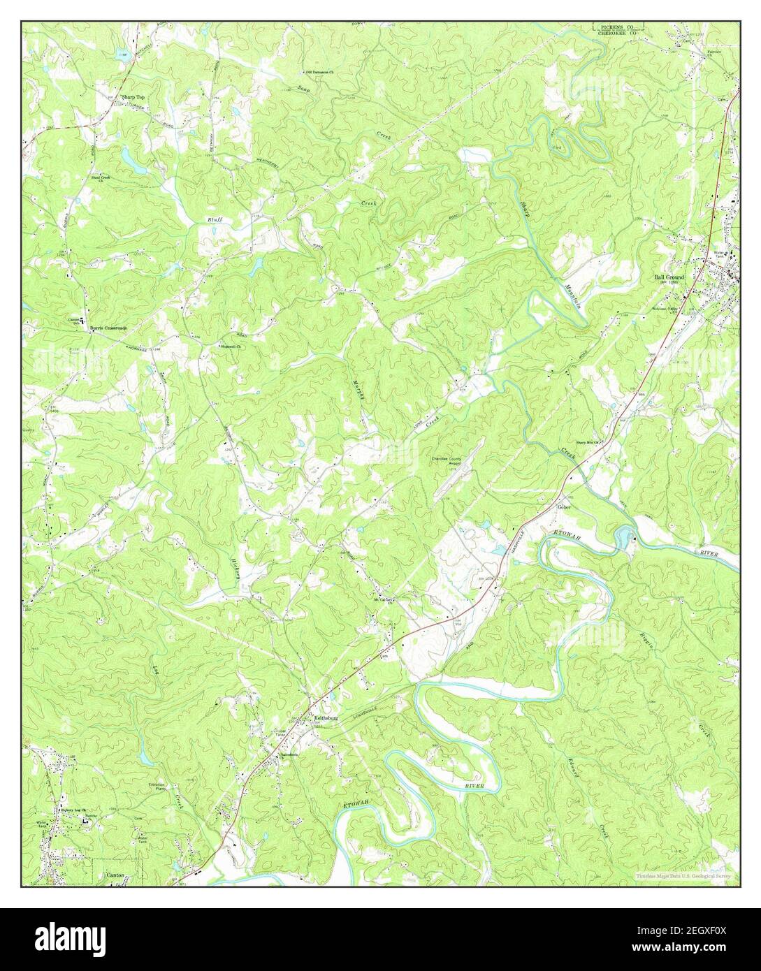 Ball Ground West, Georgia, map 1973, 1:24000, United States of America ...