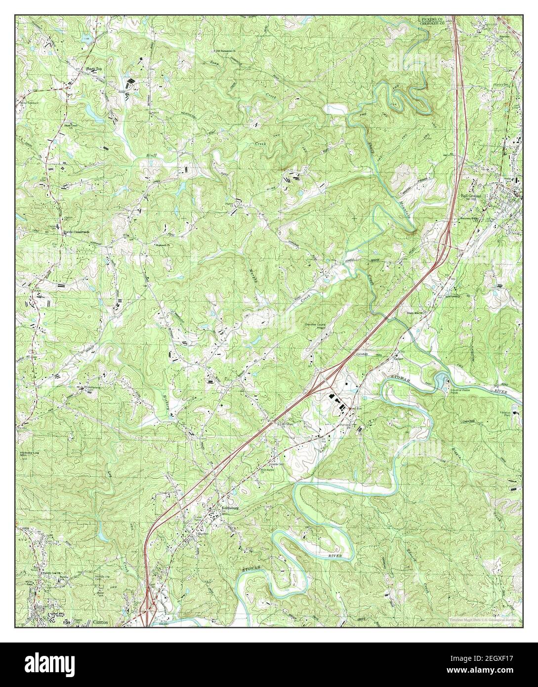 Ball Ground West, Georgia, map 1992, 1:24000, United States of America ...