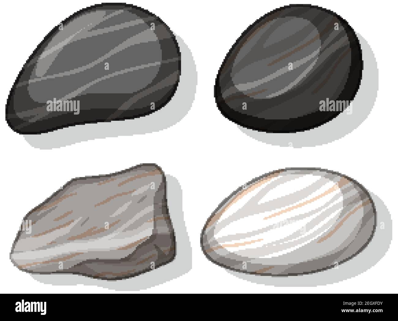 Set of different stones shapes isolated on white background ...
