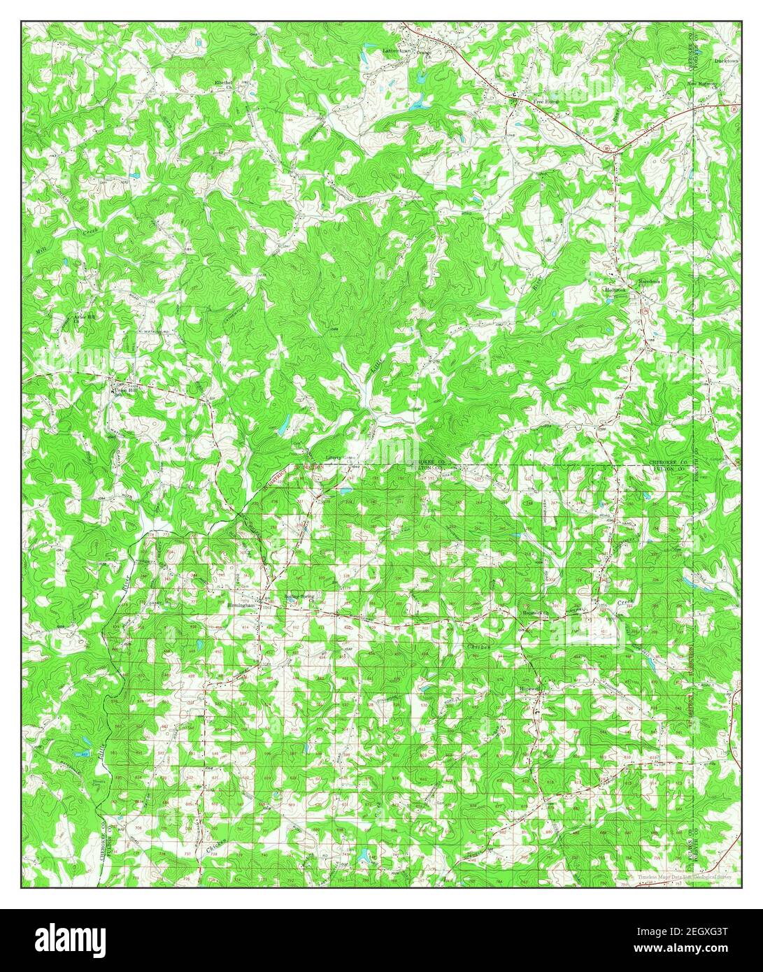 Birmingham, Georgia, map 1956, 1:24000, United States of America by ...