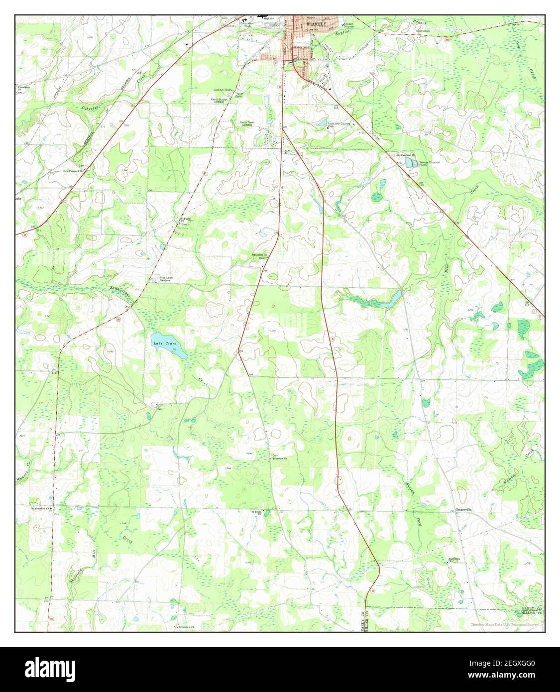 Map of blakely Cut Out Stock Images & Pictures - Alamy