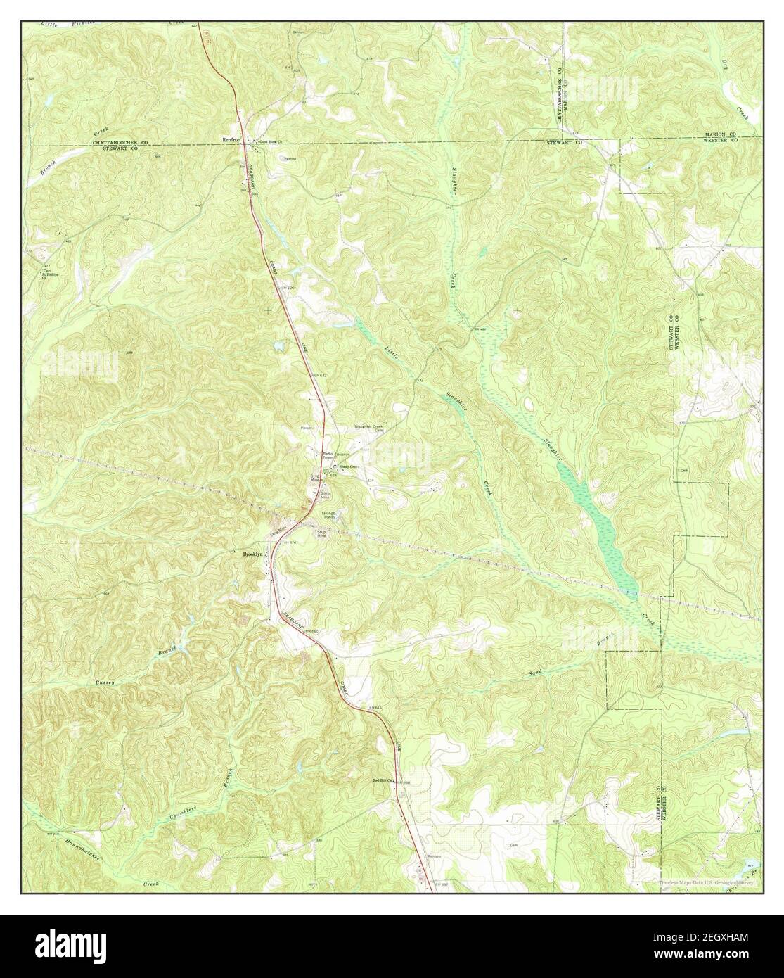 Brooklyn, Georgia, map 1973, 1:24000, United States of America by ...
