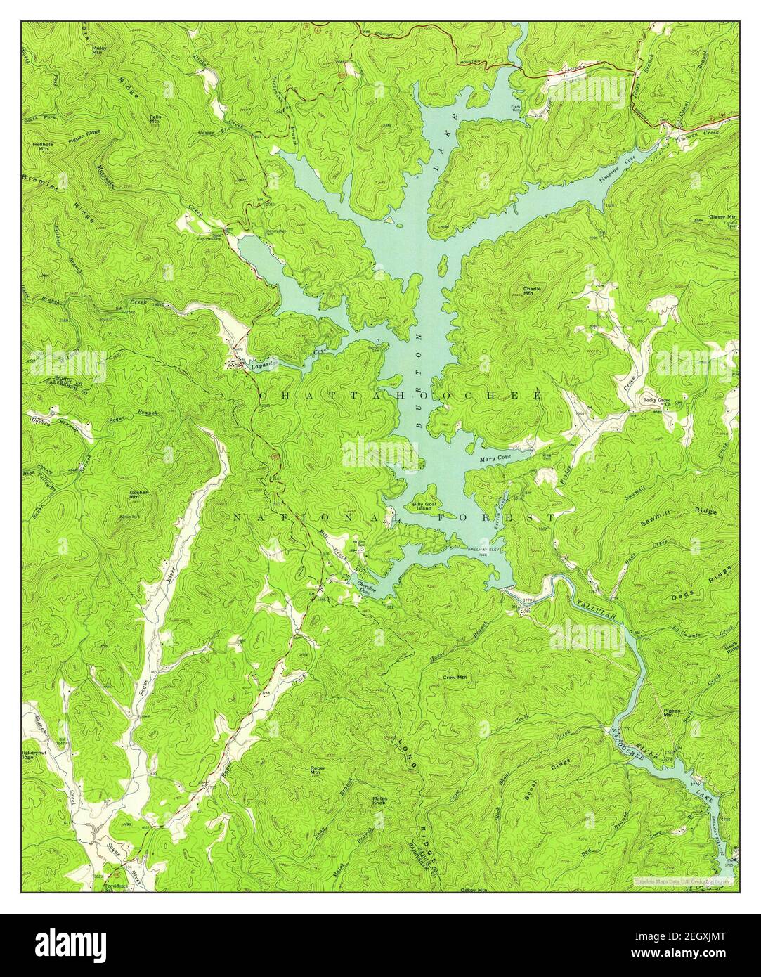 Burton Lake, Georgia, map 1957, 1:24000, United States of America by ...