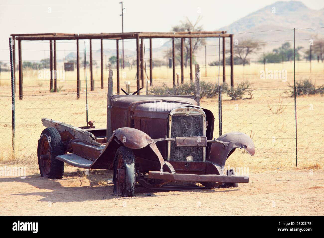 vintage classic car in African farm Stock Photo - Alamy