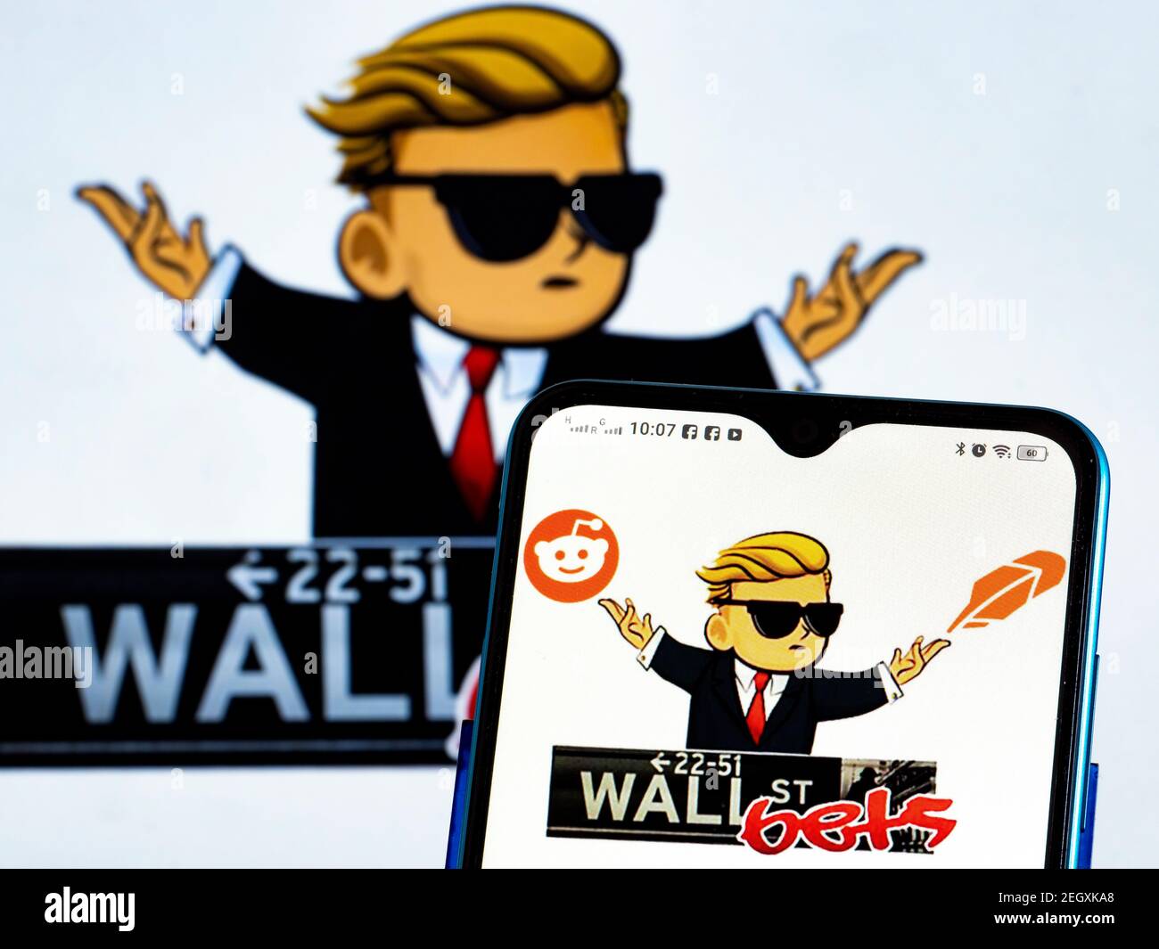 In this photo illustration WallStreetBets logo is seen displayed on a smartphone Stock Photo - Alamy