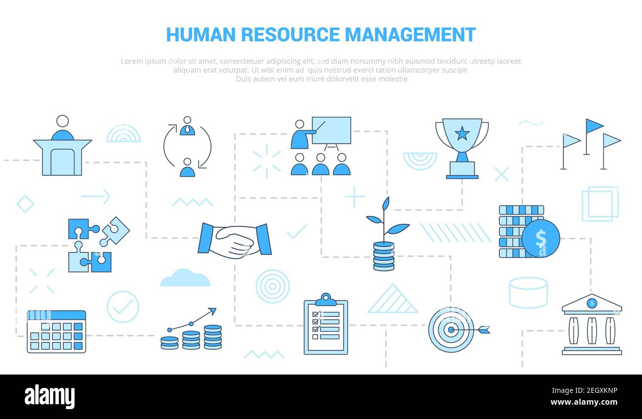 hrm human resource management concept with icon set template banner ...