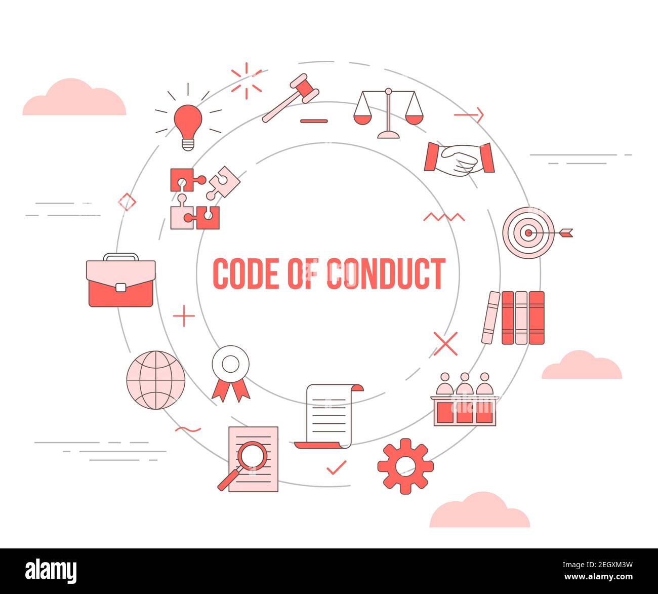code of conduct concept with icon set template banner with modern ...