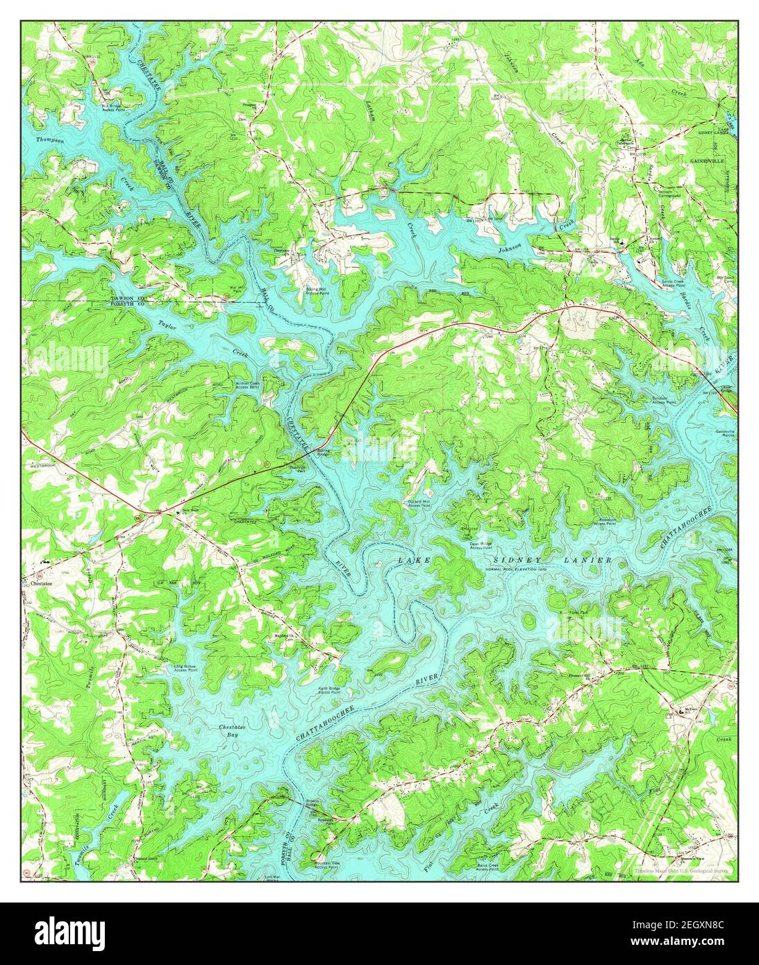 Chestatee, Georgia, map 1964, 1:24000, United States of America by ...