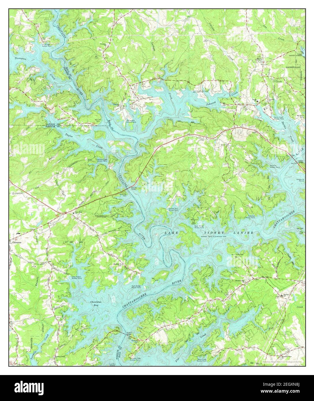 Chestatee, Georgia, map 1964, 1:24000, United States of America by ...