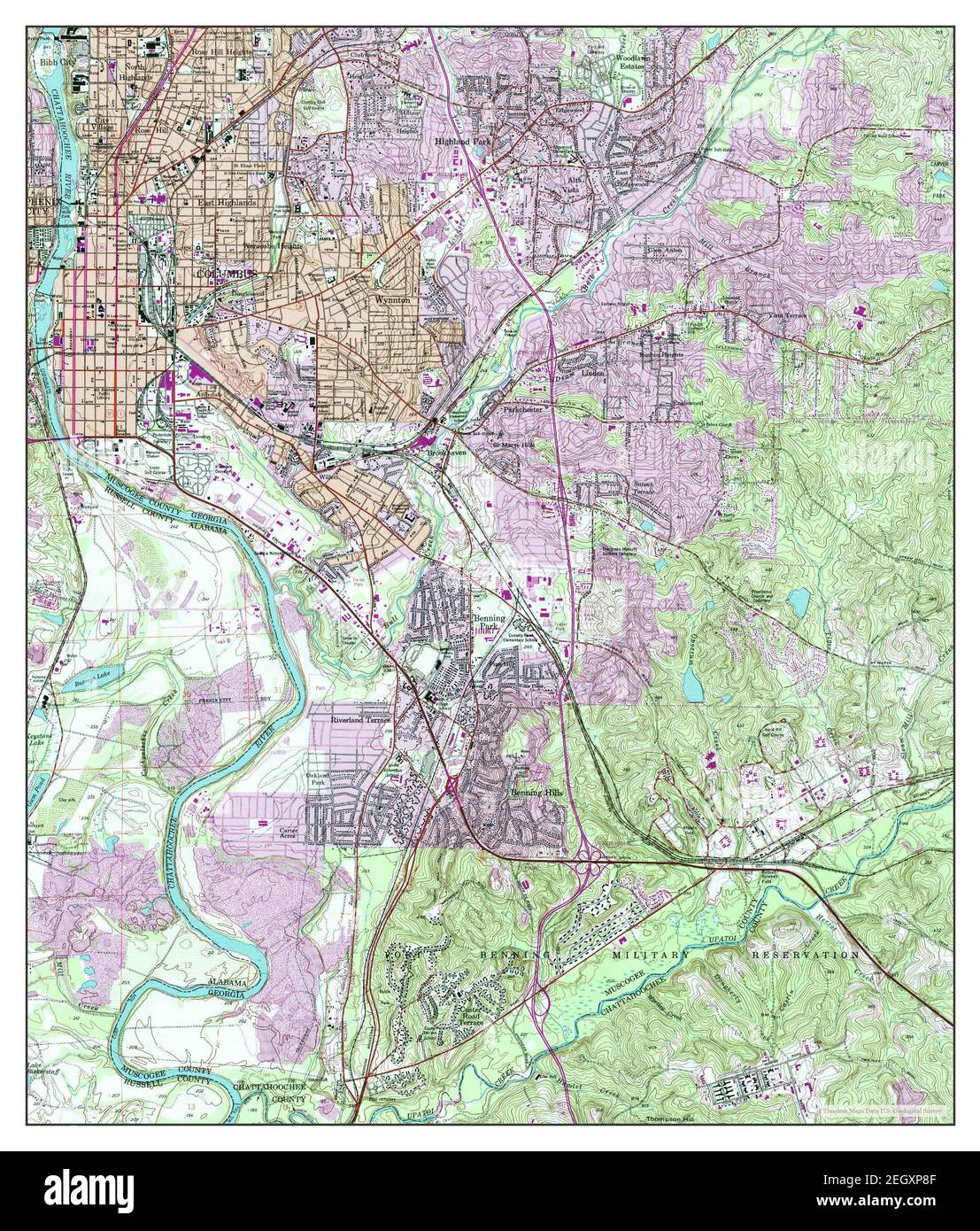 Columbus georgia map hi-res stock photography and images - Alamy