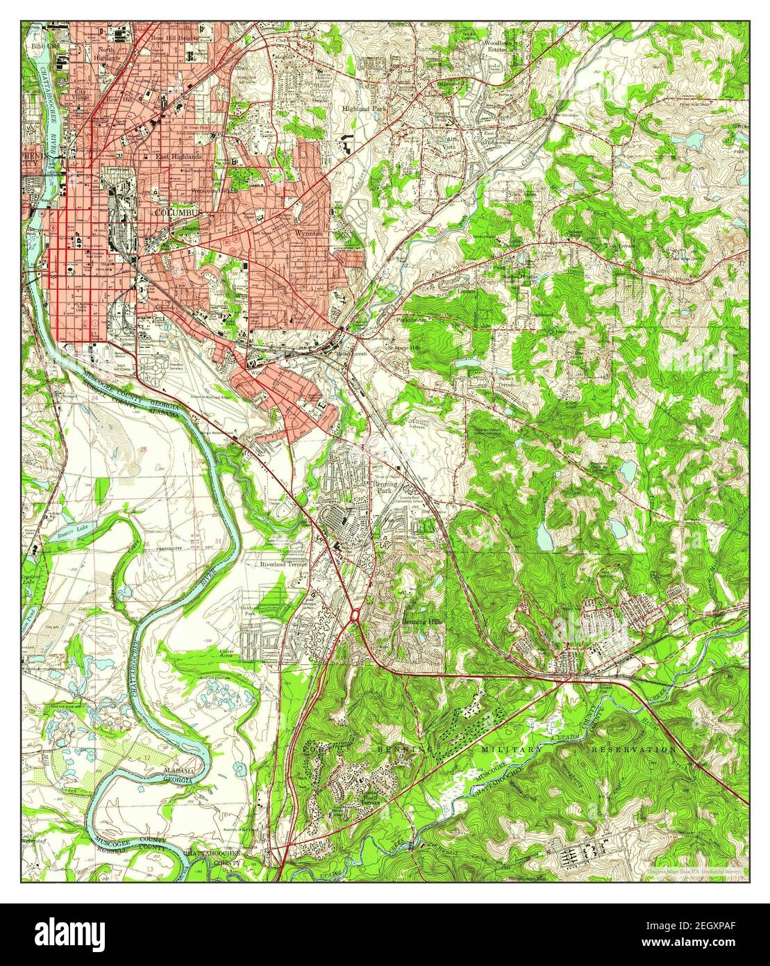 Columbus georgia map hi-res stock photography and images - Alamy