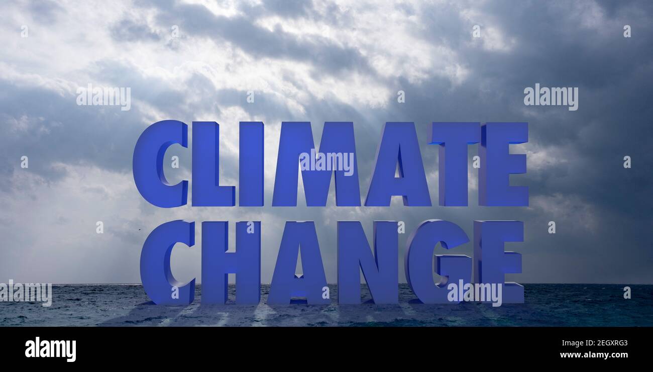 Global warming and ecological renewable energy concept: 3D rendered ...