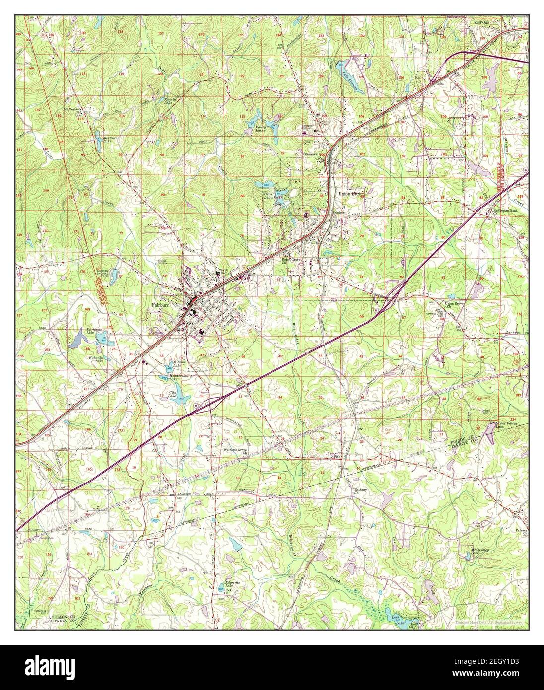 Fairburn, Georgia, map 1954, 1:24000, United States of America by ...