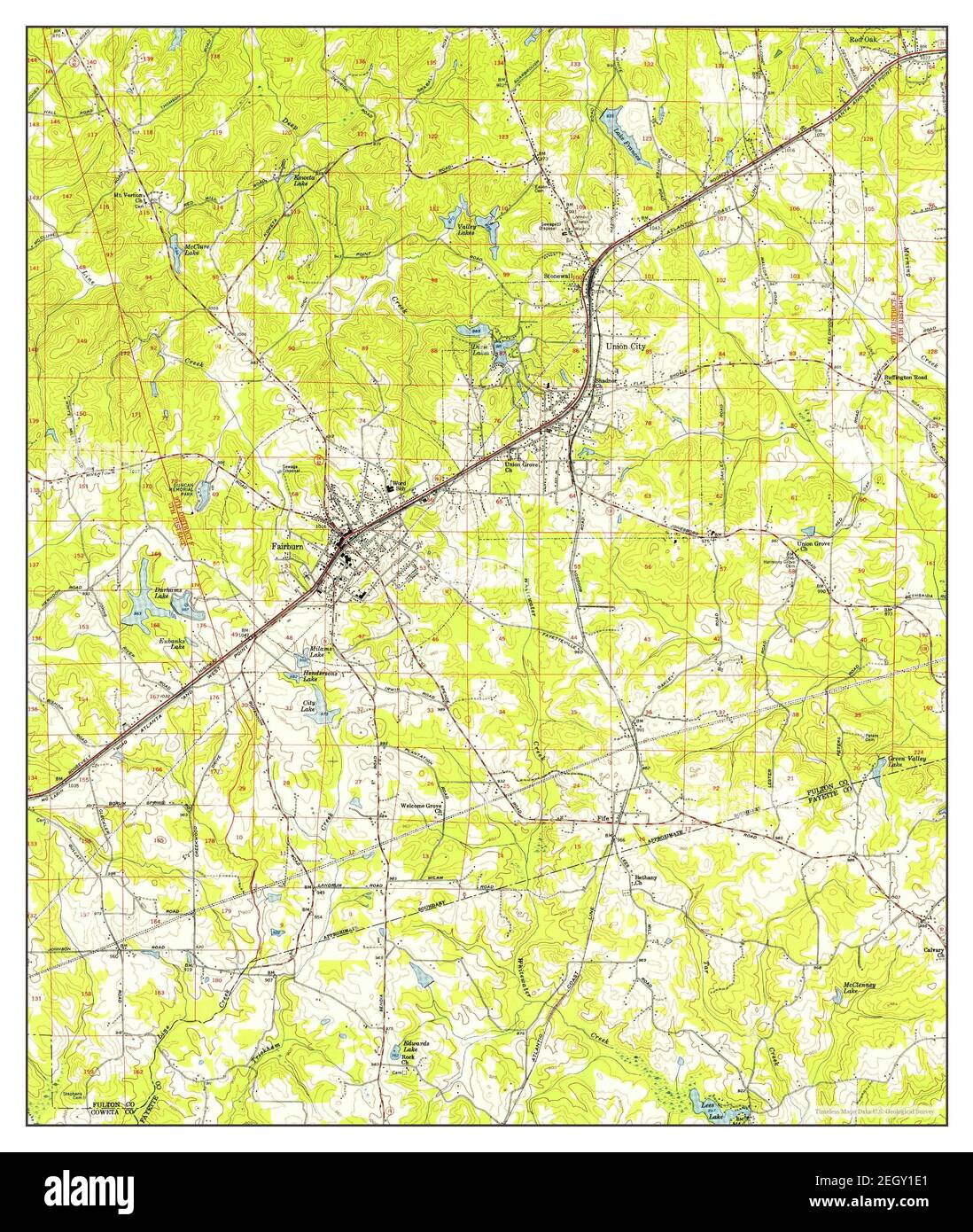 Fairburn, Georgia, map 1954, 1:24000, United States of America by ...
