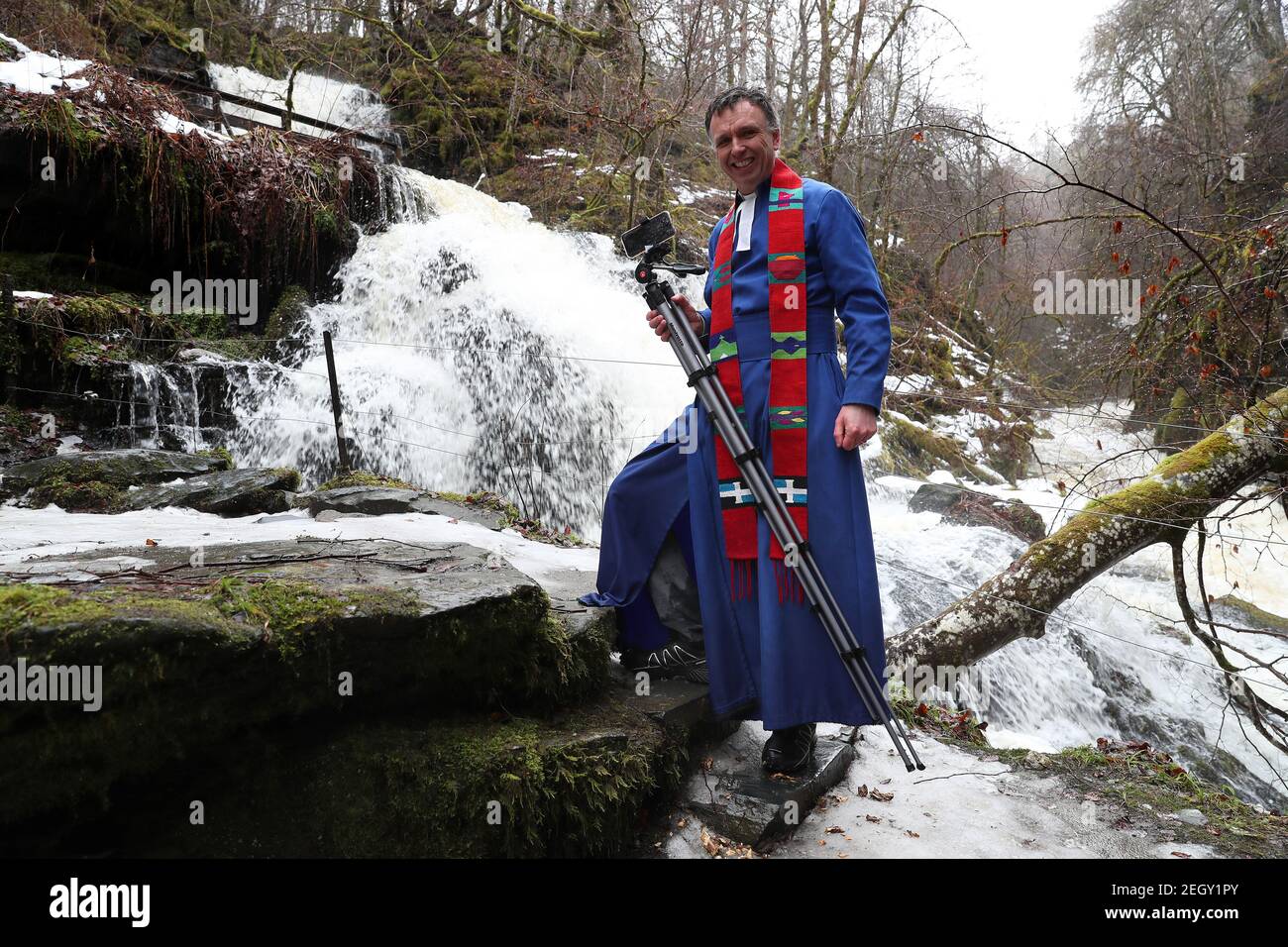 Rev Neil Glover, the minister at Aberfeldy Church in Perthshire, smiles ...