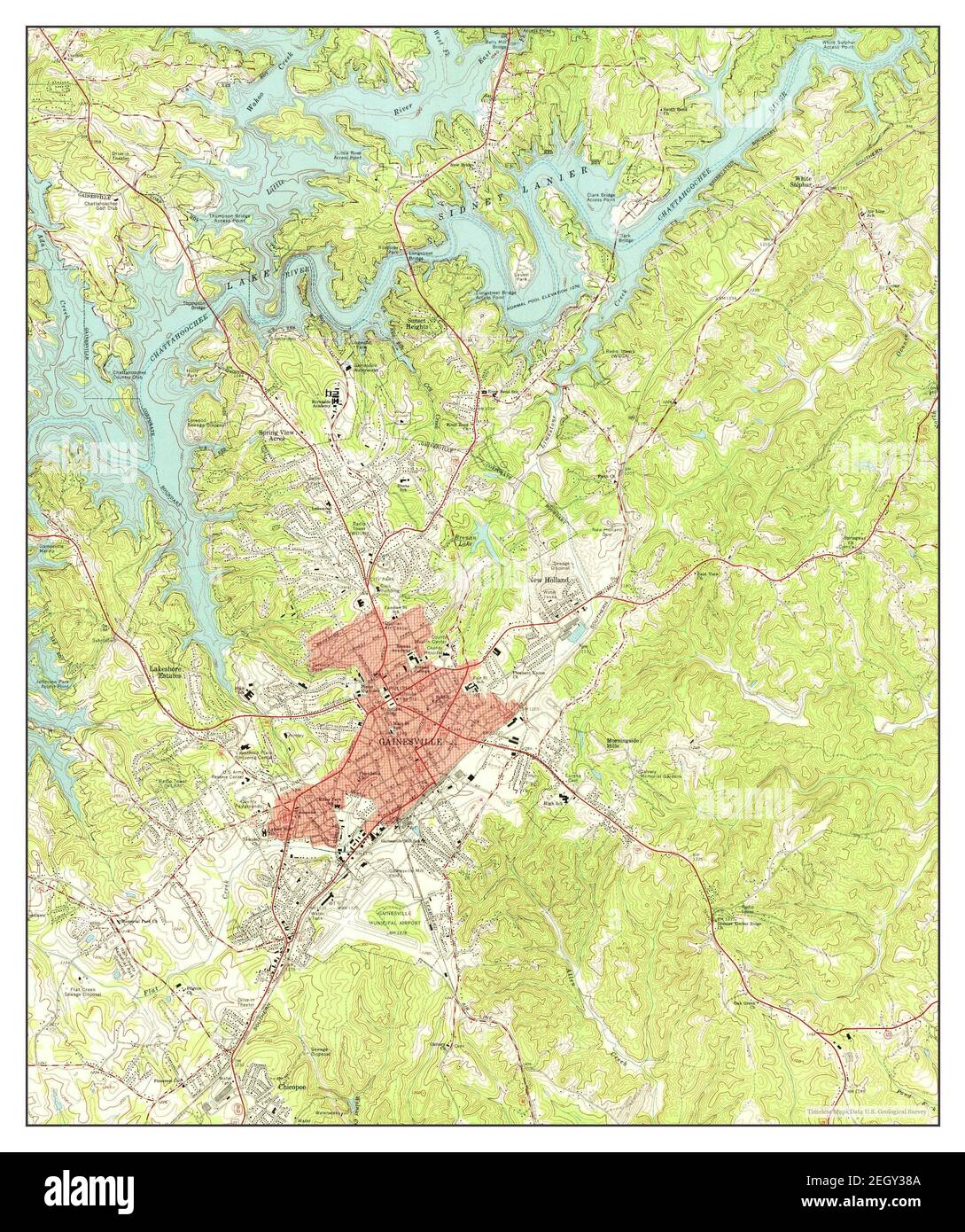 Gainesville, Georgia, map 1964, 1:24000, United States of America by ...