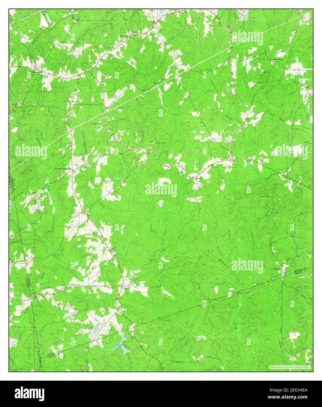 Glenn, Georgia, map 1964, 1:24000, United States of America by Timeless ...