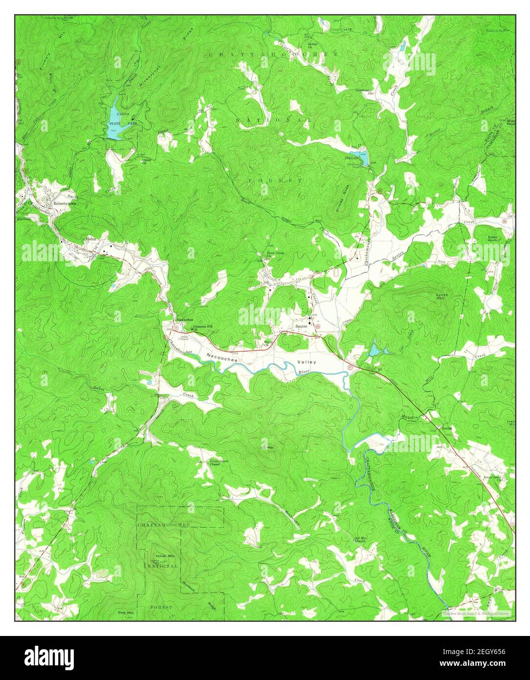 Helen, Georgia, map 1957, 1:24000, United States of America by Timeless ...