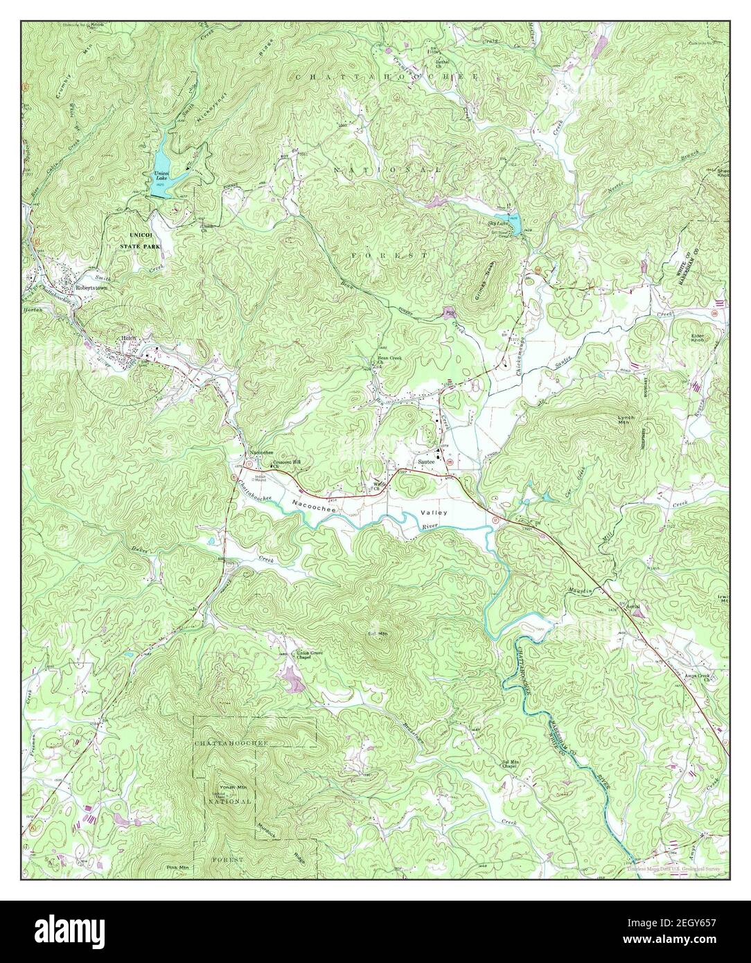 Helen, Georgia, map 1957, 1:24000, United States of America by Timeless ...