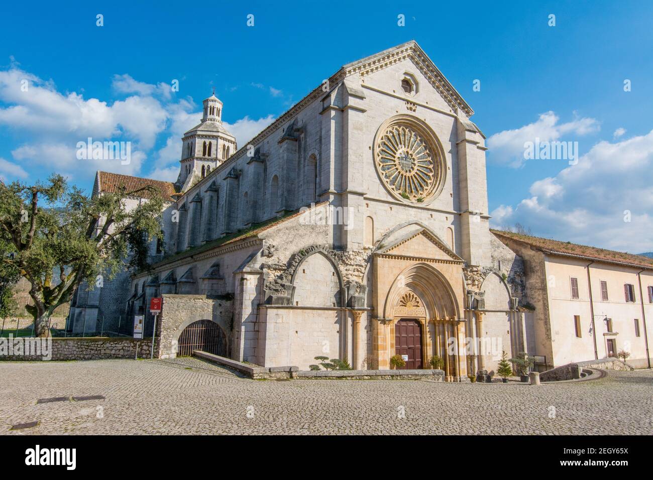 Exterior of the Abbey of Fossanova, Latina, Lazio, Italy. Monastery ...