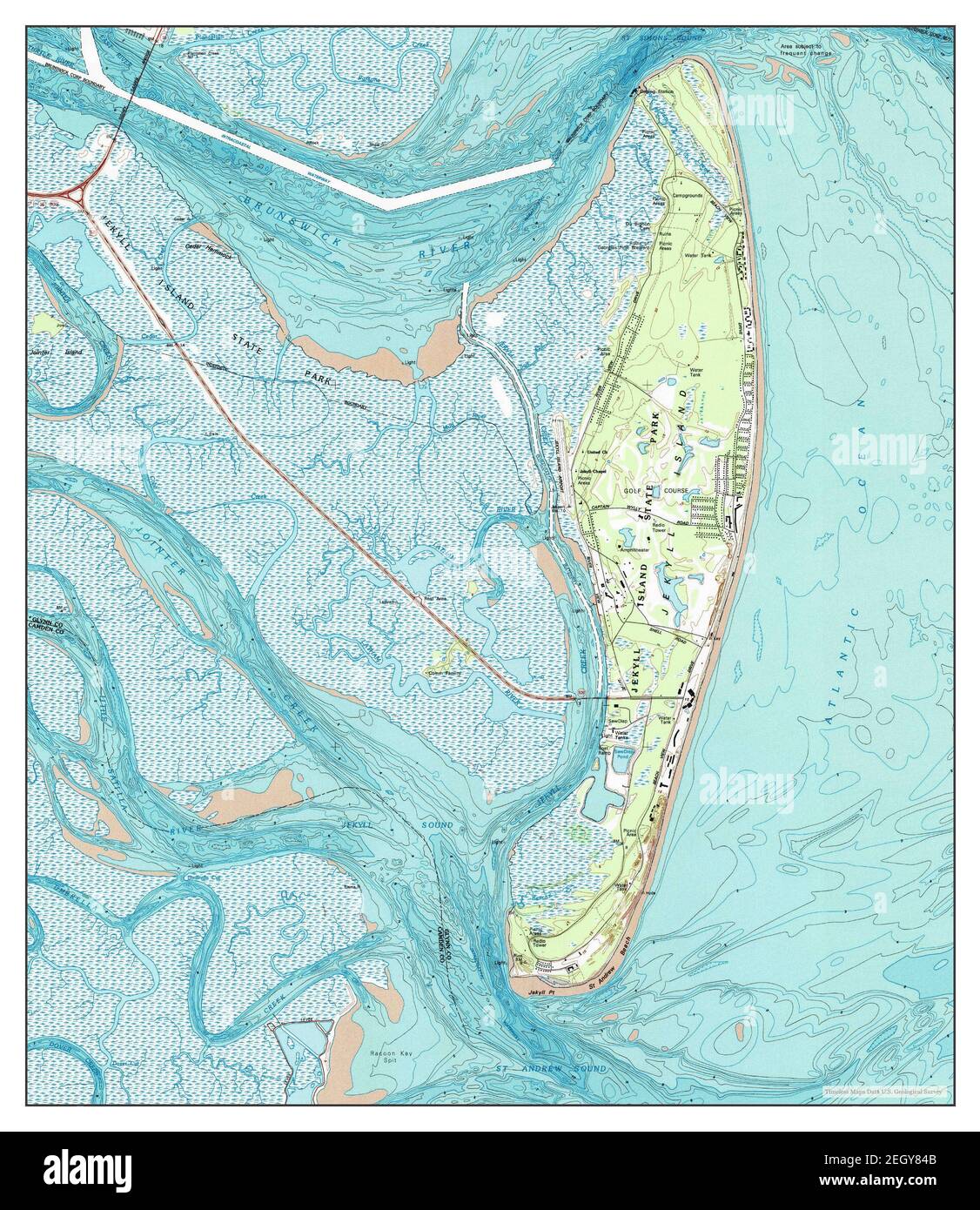 Jekyll Island, Georgia, map 1993, 1:24000, United States of America by ...