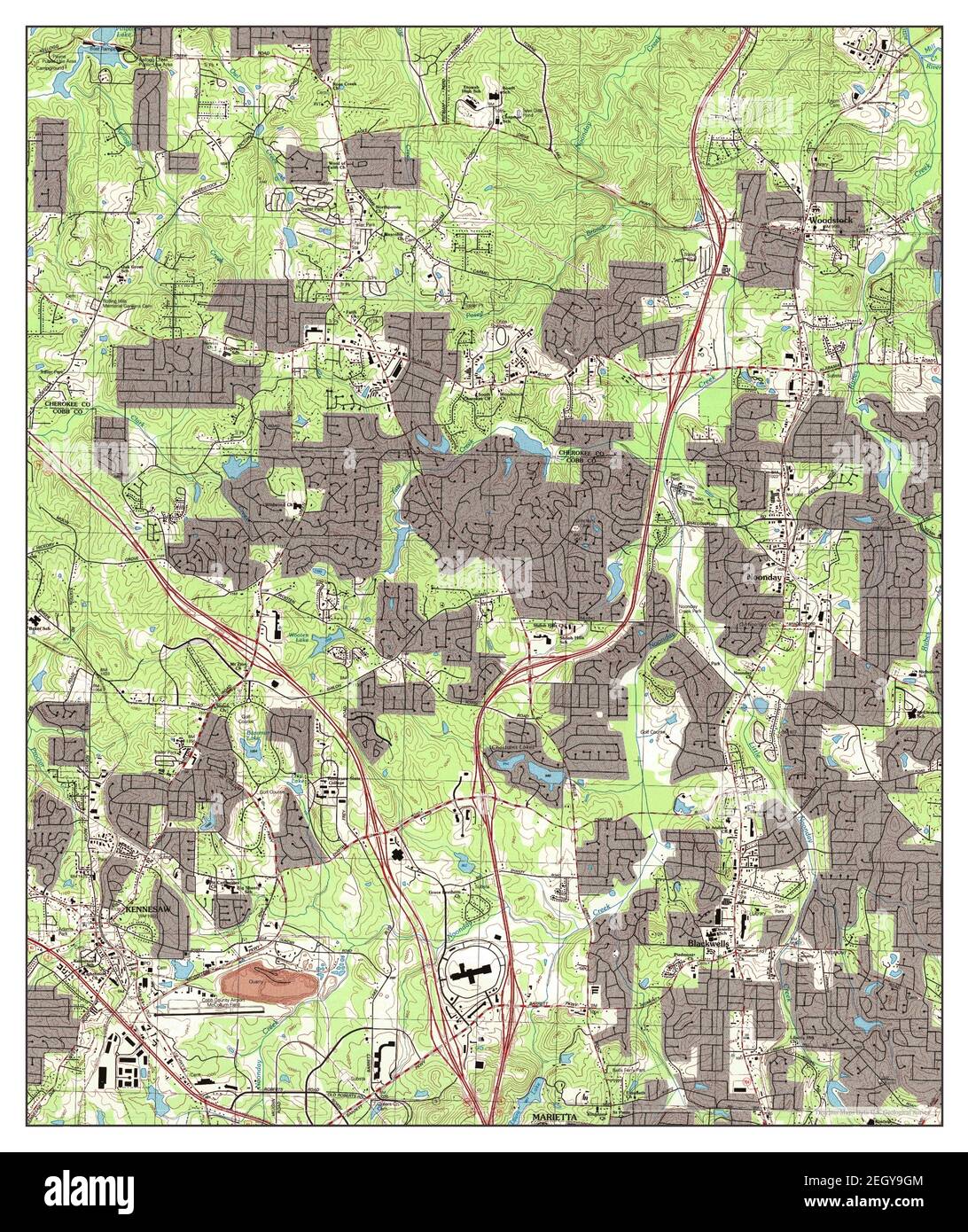 Kennesaw, Georgia, map 1992, 1:24000, United States of America by ...